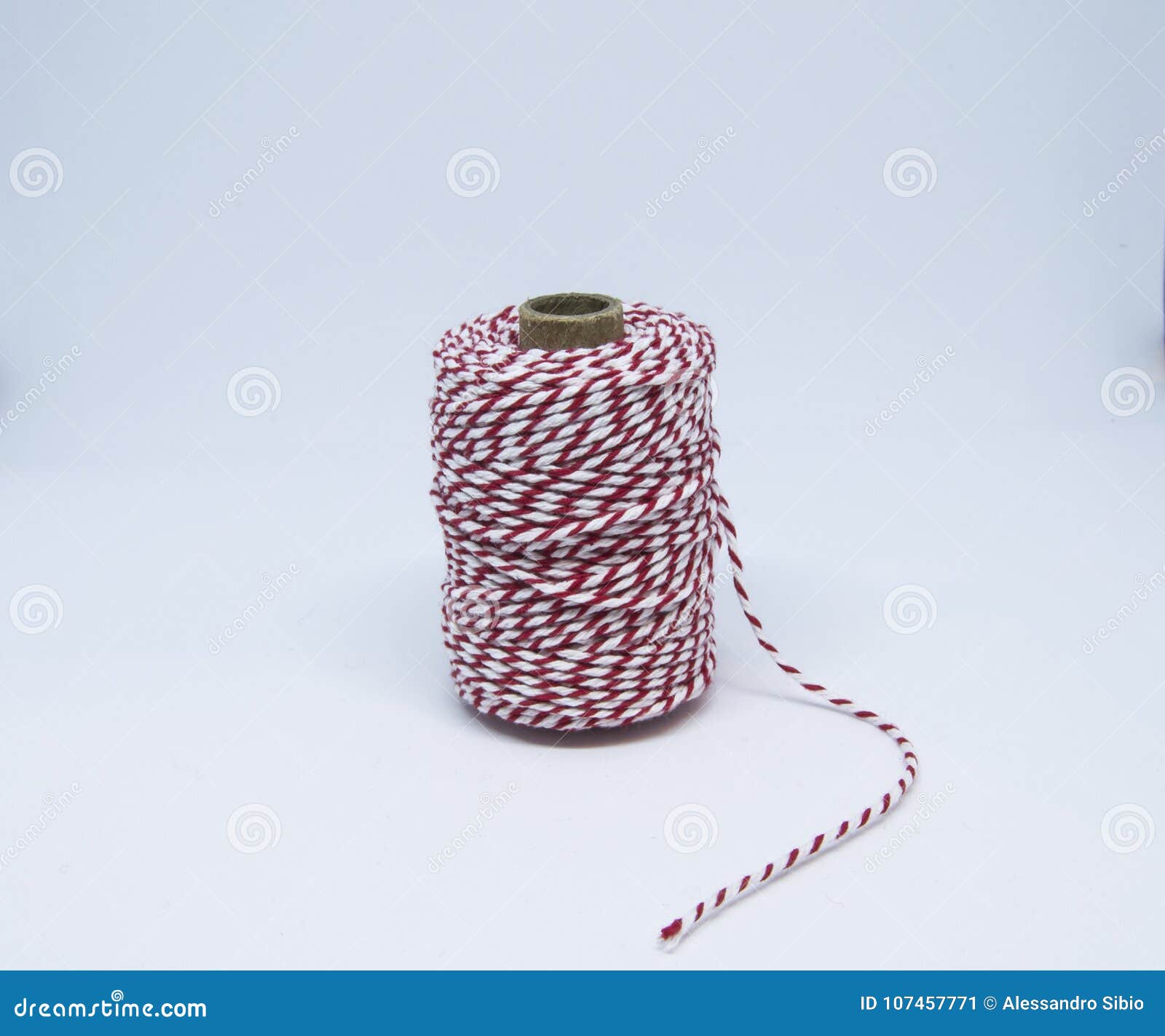 Spool of Red and White Thread Stock Image - Image of spools, material ...