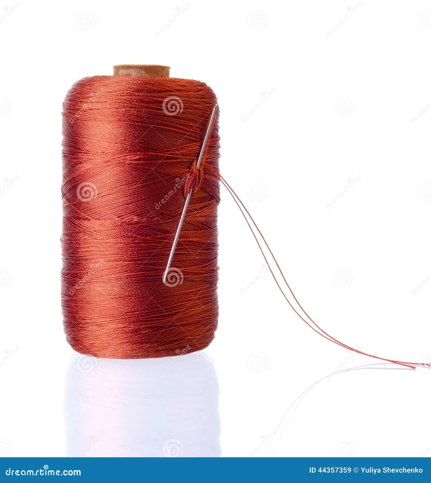 Spool of Silk Threads with Needle Stock Image - Image of brown, sharp ...