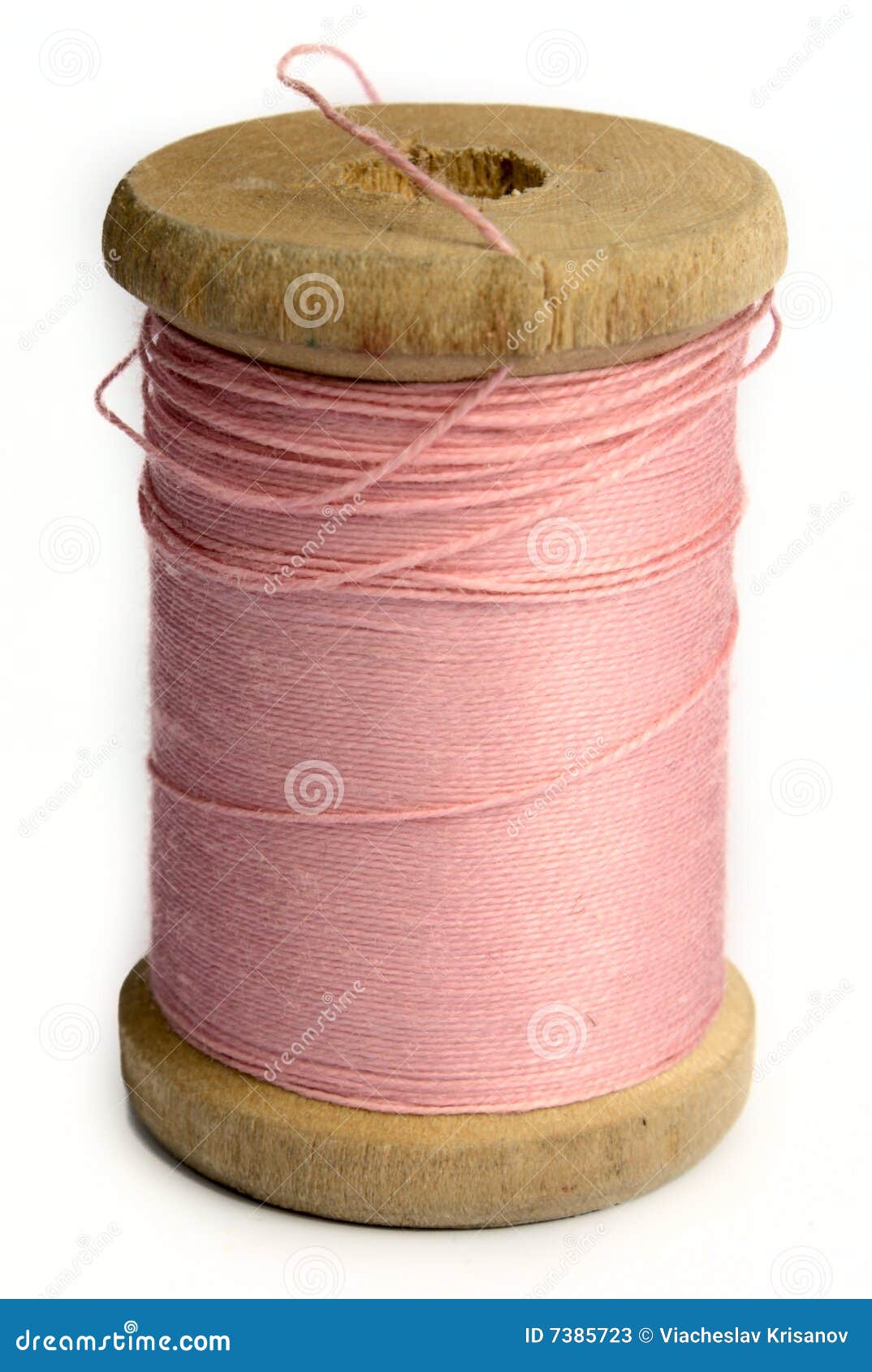 Spool Of Red Thread And Needle On White Royalty-Free Stock Photography ...