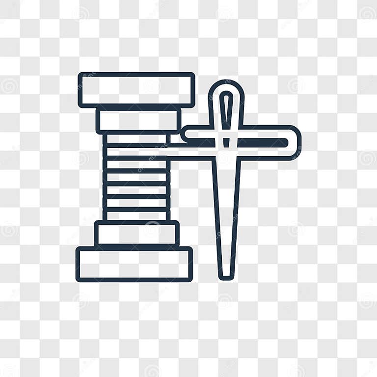 Spool of Thread Concept Vector Linear Icon Isolated on Transparent ...