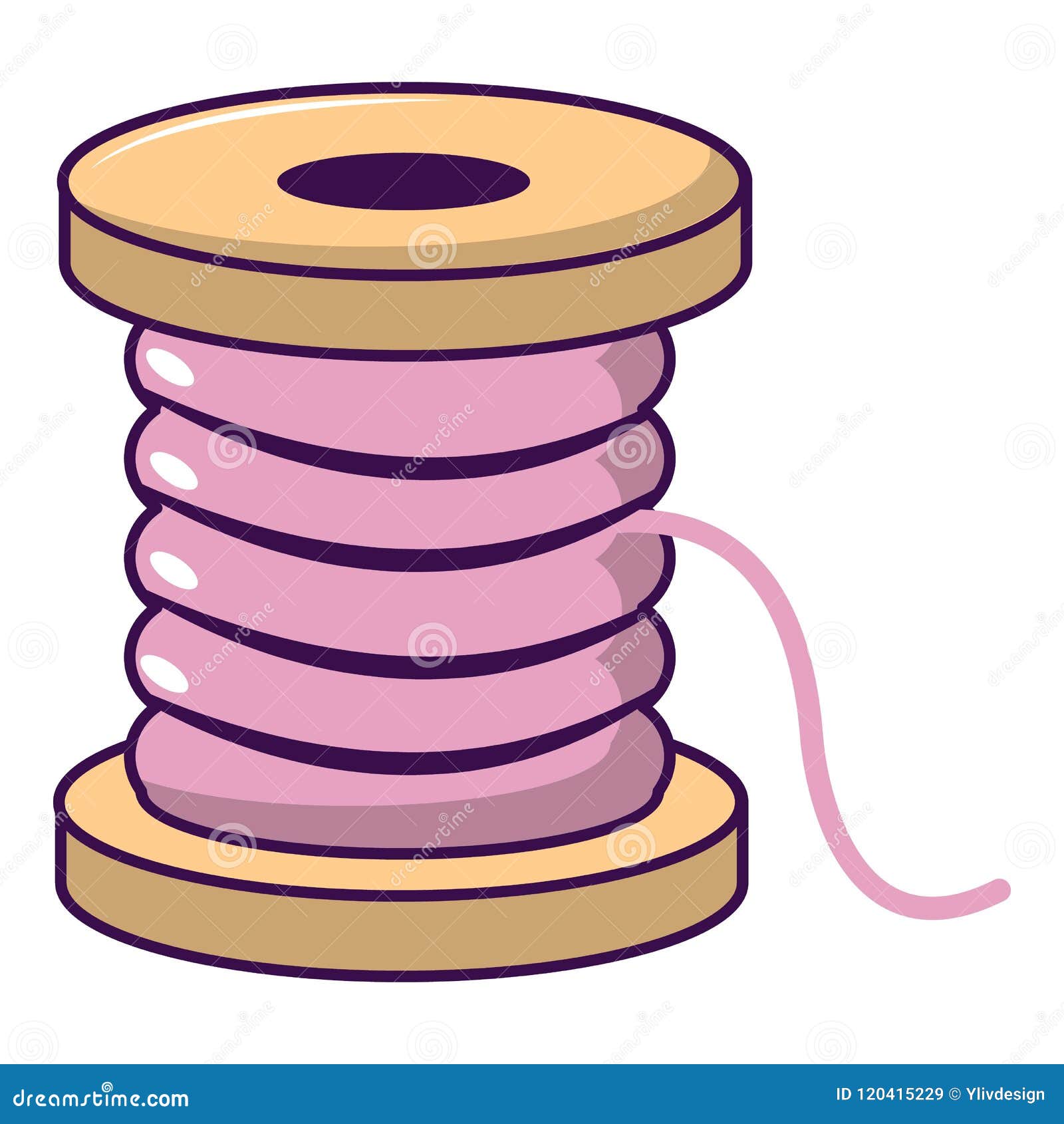 Spool of Thread Icon, Cartoon Style Stock Vector - Illustration of ...