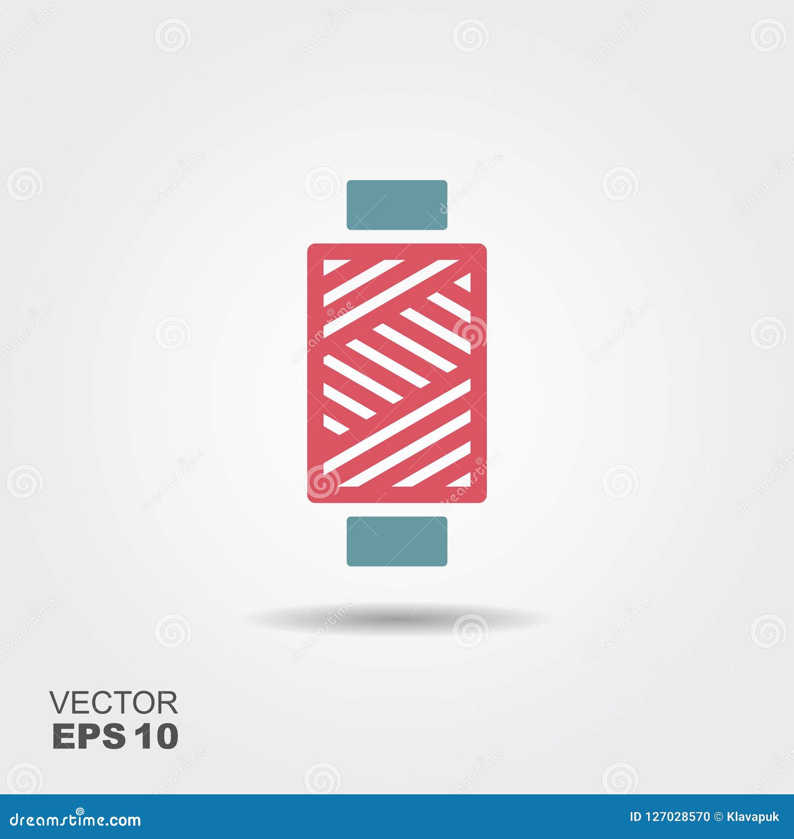 Spool of Thread Icon in Flat Style. Stock Vector - Illustration of ...