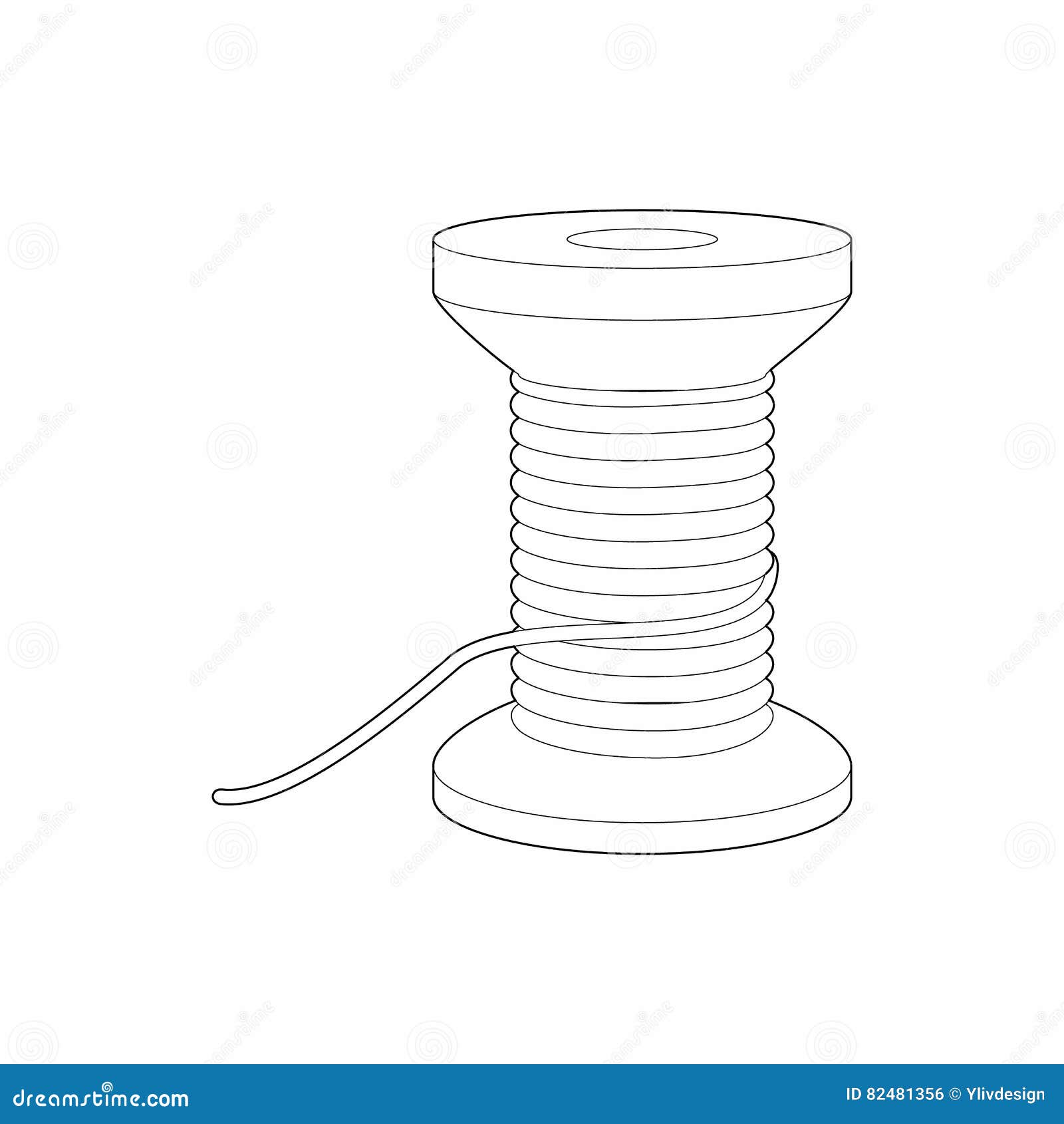 Spool of Thread Icon, Outline Style Stock Vector - Illustration of reel ...