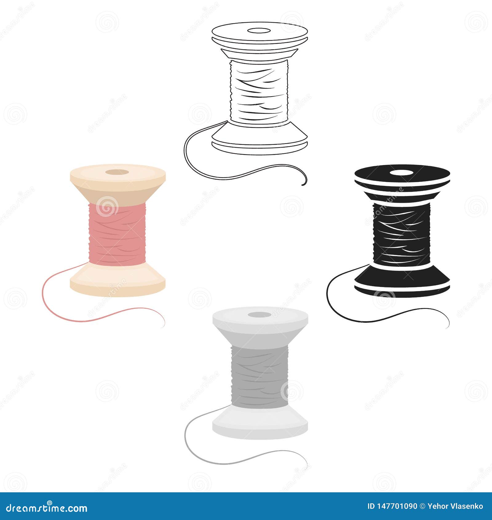 Spool of Thread Icon of Vector Illustration for Web and Mobile Stock ...