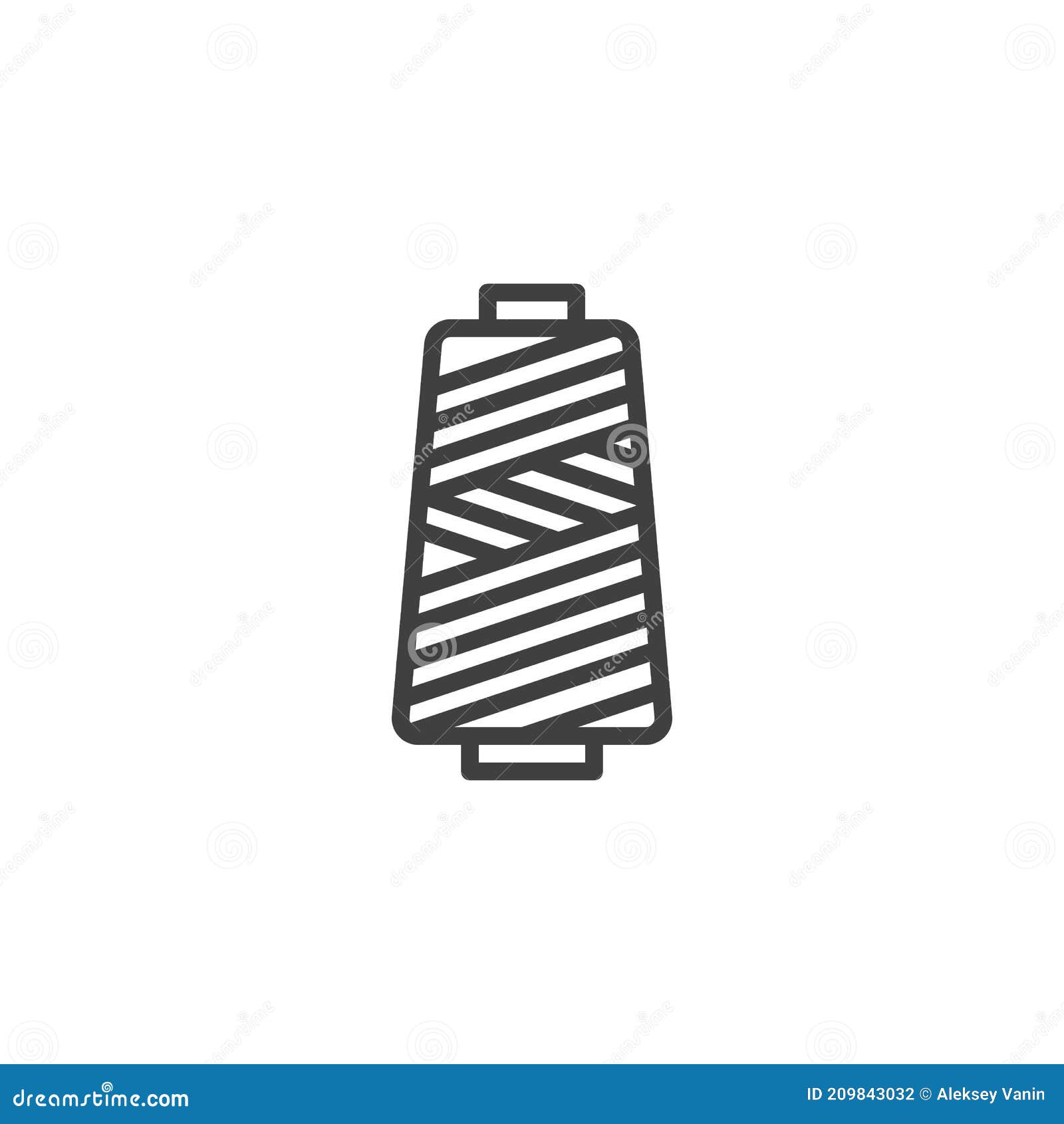 Spool of thread line icon stock vector. Illustration of vector - 209843032