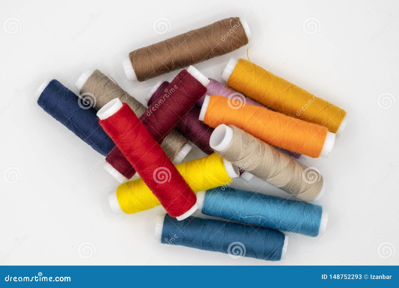 Spool Of Red Thread And Needle On White Royalty-Free Stock Photography ...