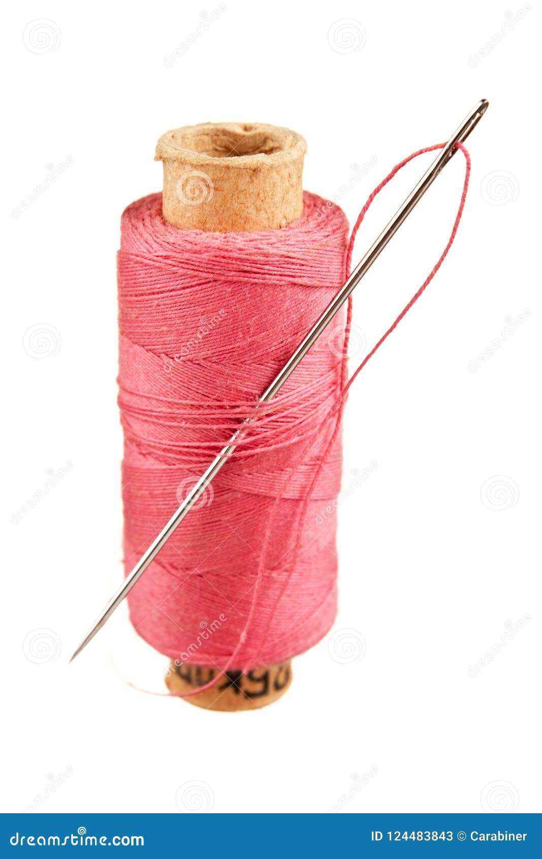 Spool of thread and needle stock image. Image of tailoring - 124483843