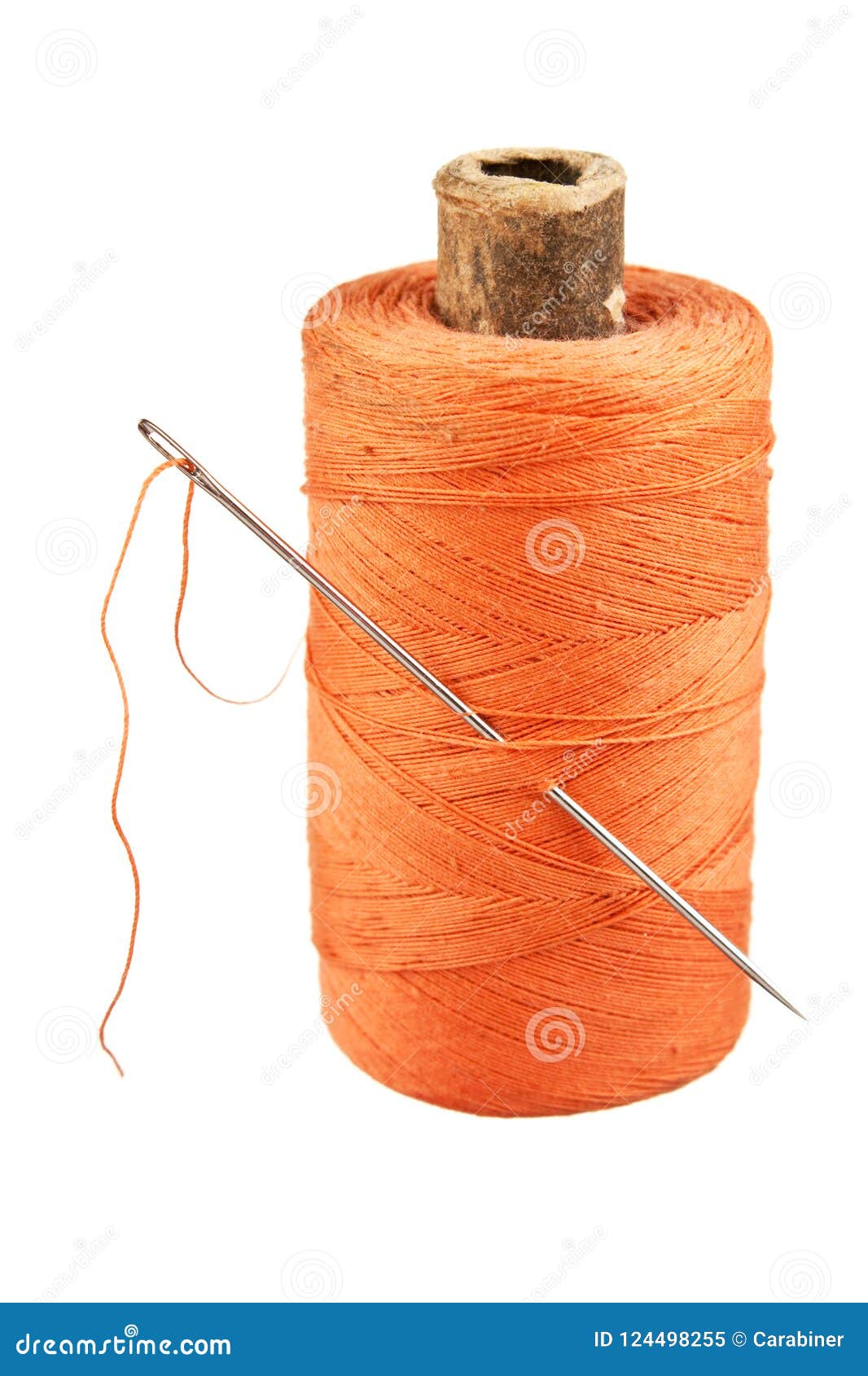 Spool of thread and needle stock image. Image of work - 124498255
