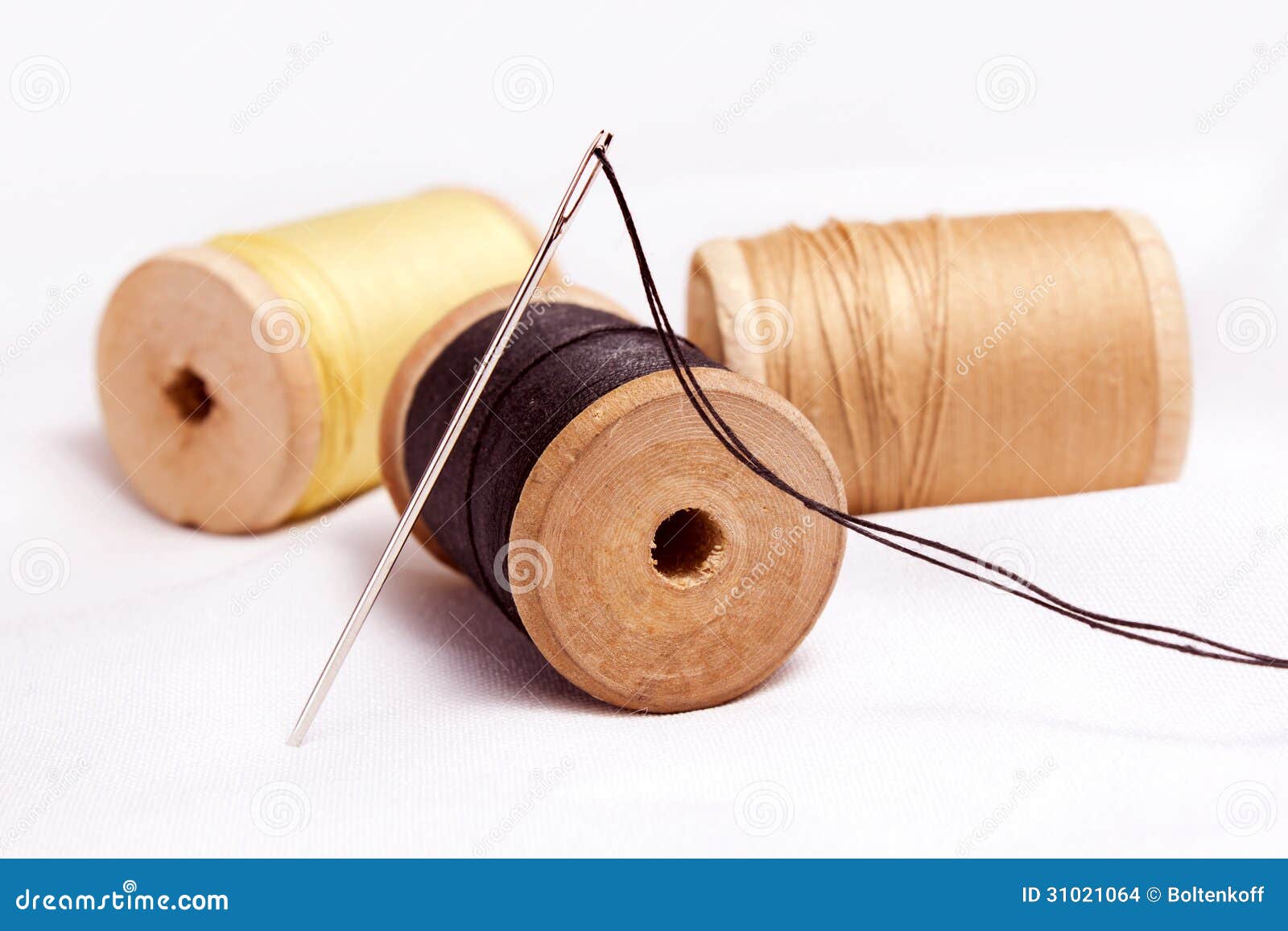 Spool of Thread and Needle. Stock Photo - Image of hobby, dressmaker ...