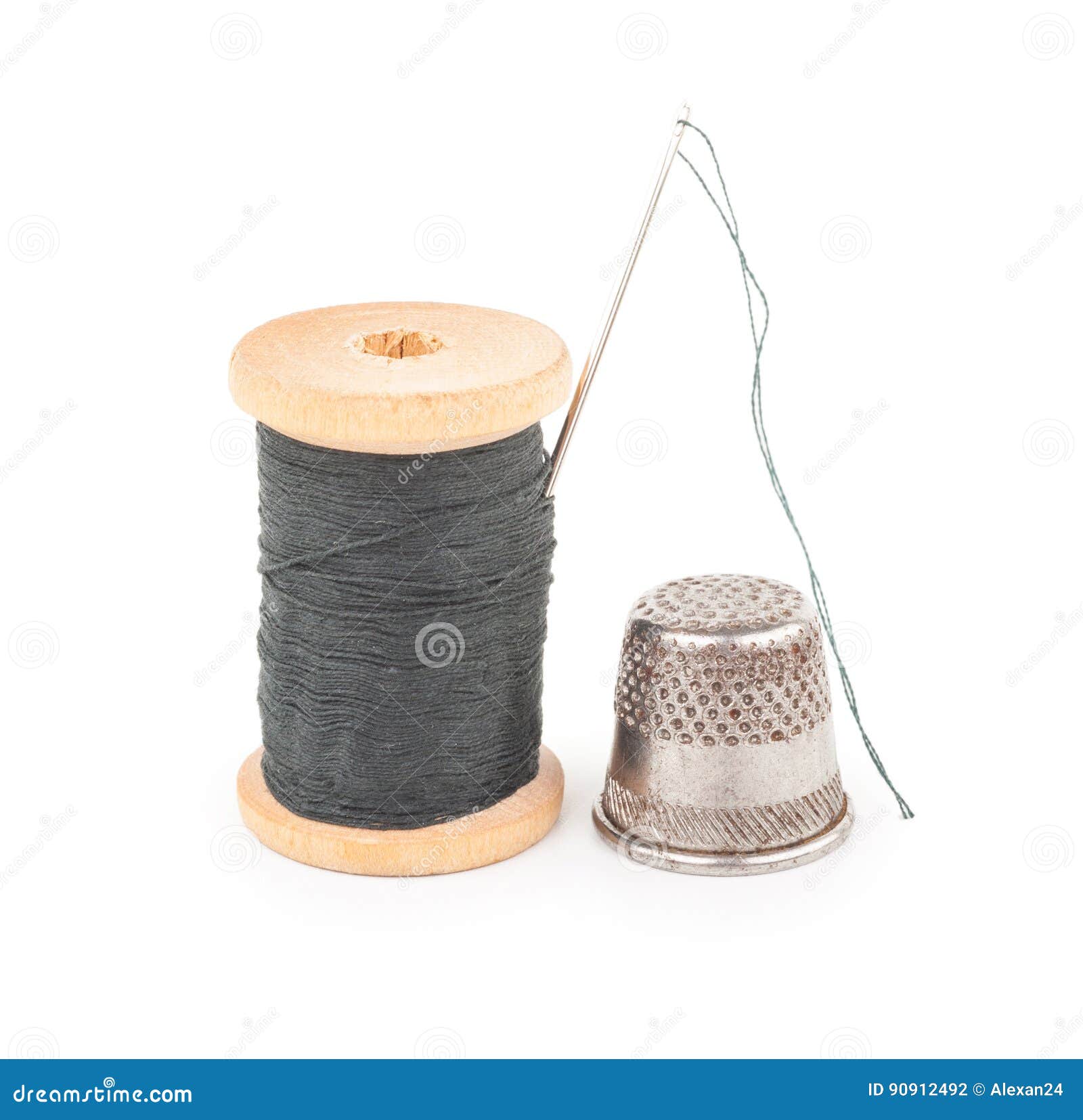 Spool of Thread with Needle Stock Photo - Image of read, handmade: 90912492