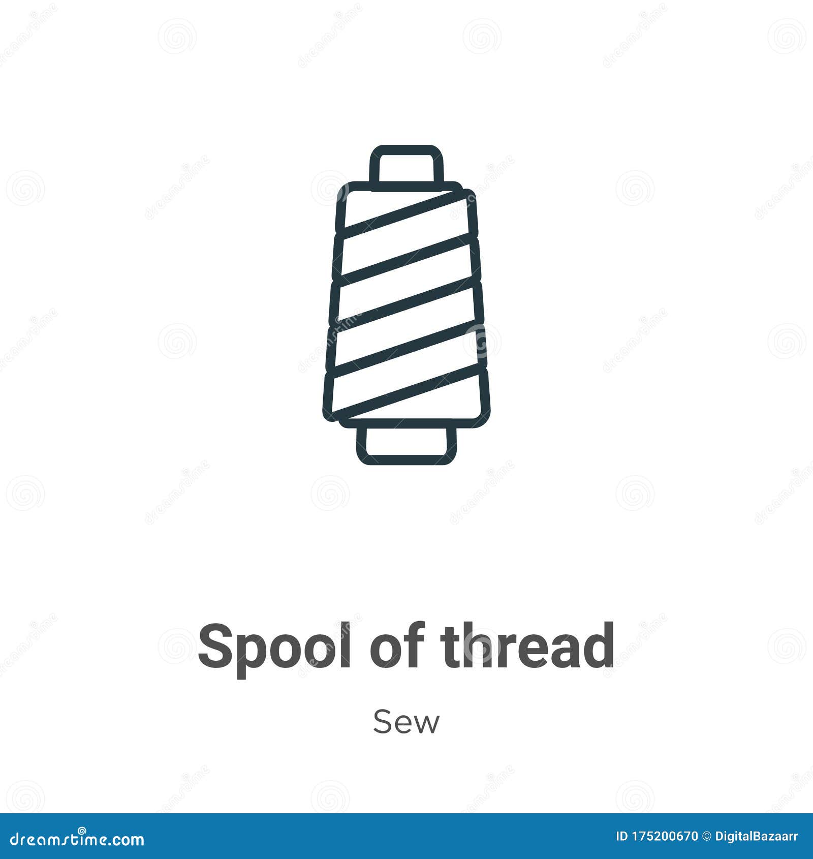 Spool of Thread Outline Vector Icon. Thin Line Black Spool of Thread ...