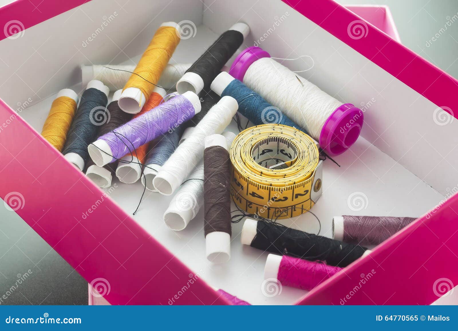 Spool of Thread and Pins. Sewing Accessories Stock Image - Image of ...