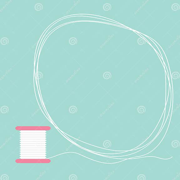 Spool of Thread Round Frame Flat Desigh Love Card Stock Vector ...