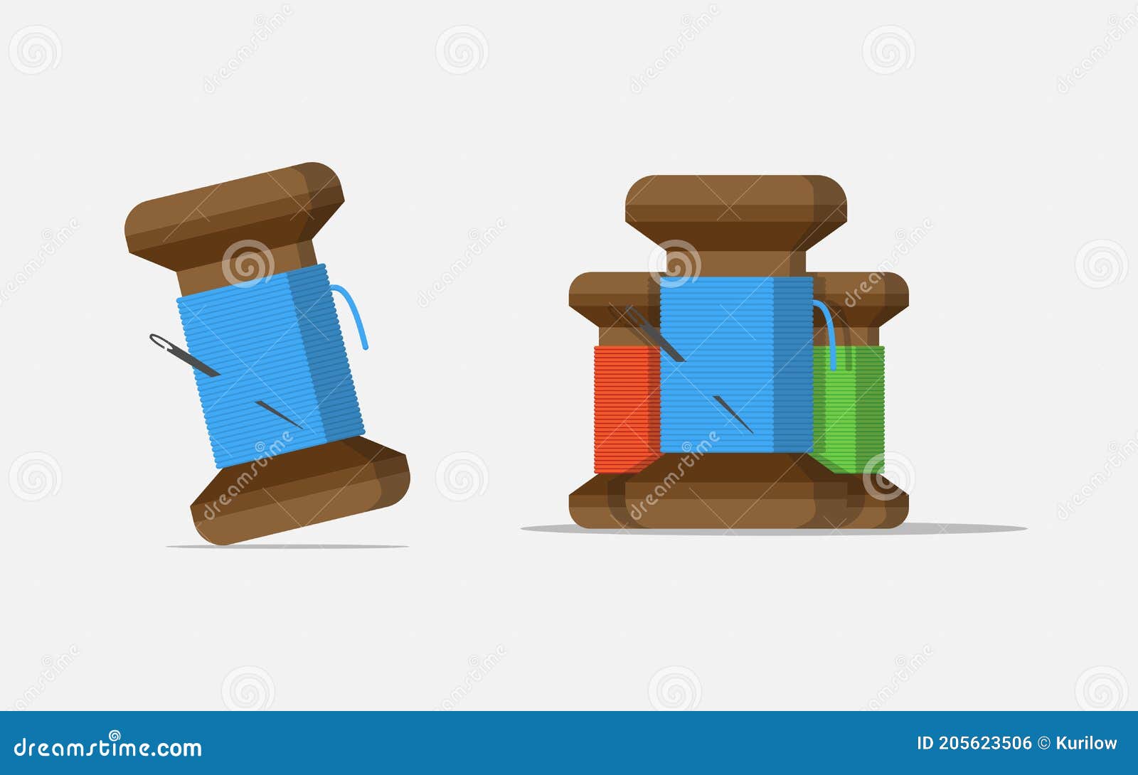 Spool of Thread. Sewing Fabrics in the Atelier Stock Vector ...