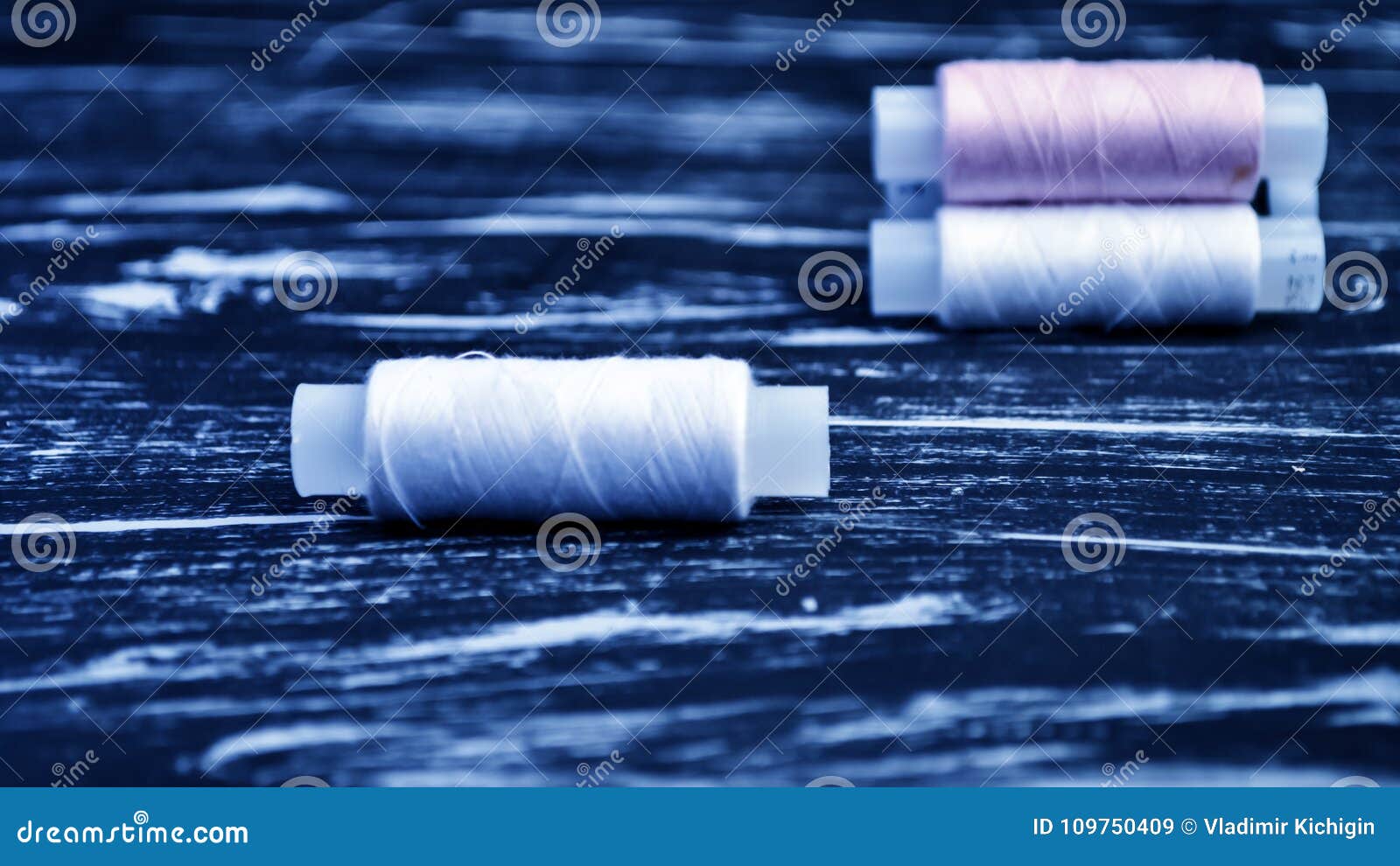 The Spool of Thread on the Table. Thread on a Reel for Craft. Ma Stock ...