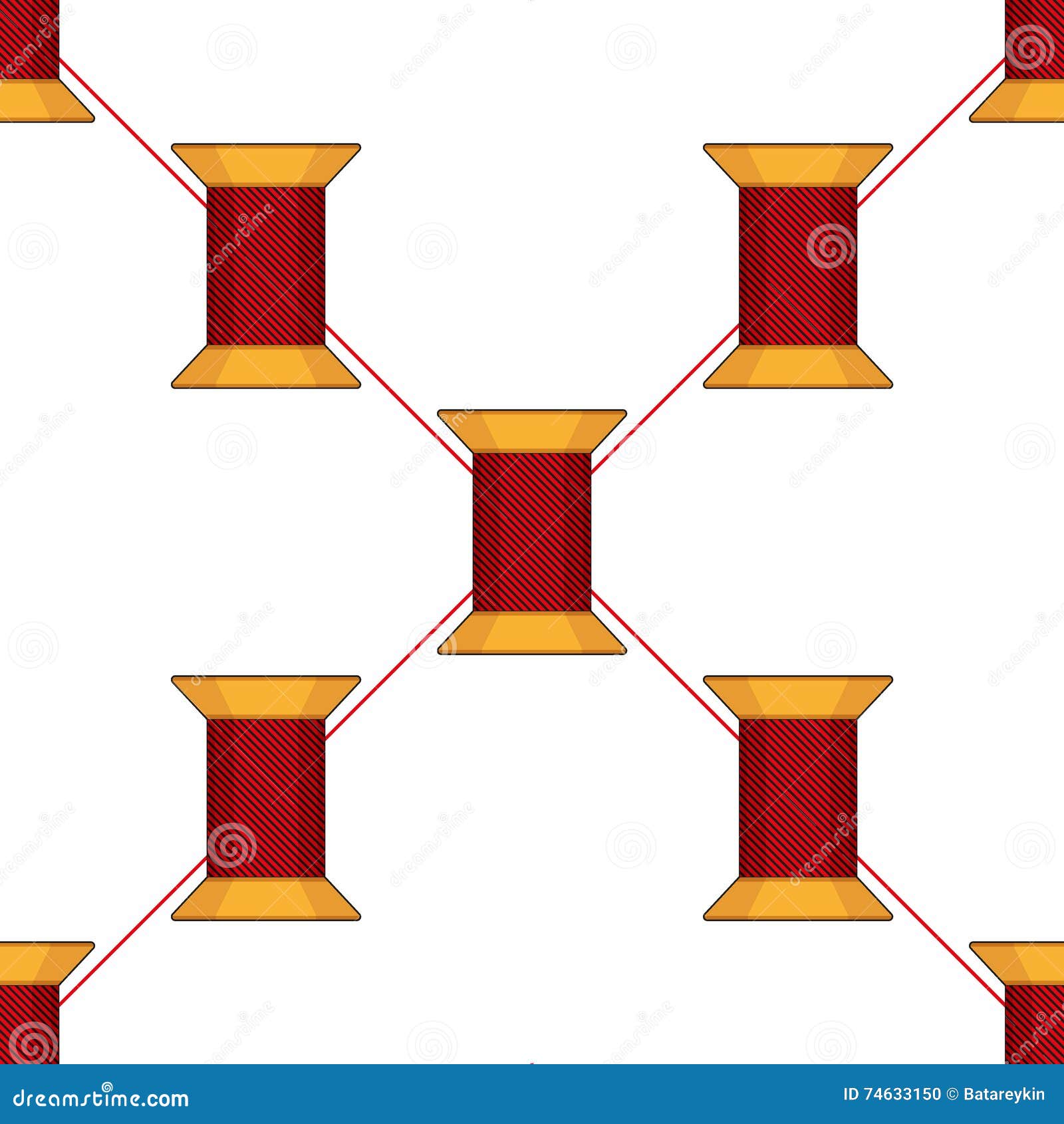 Spool of Thread Texture Seamless Pattern. Stock Vector - Illustration ...