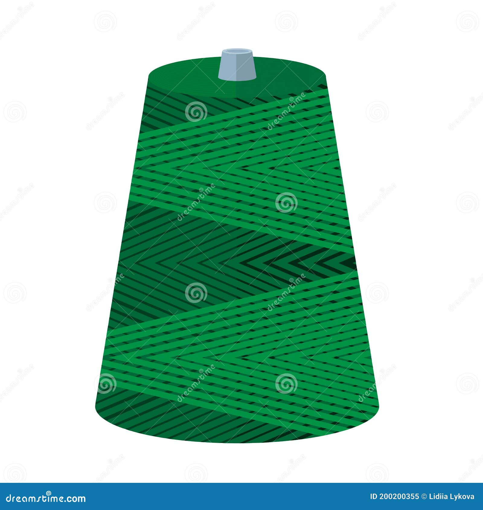 Spool Threads Color Green Isolated on White Background. Bobbin for ...