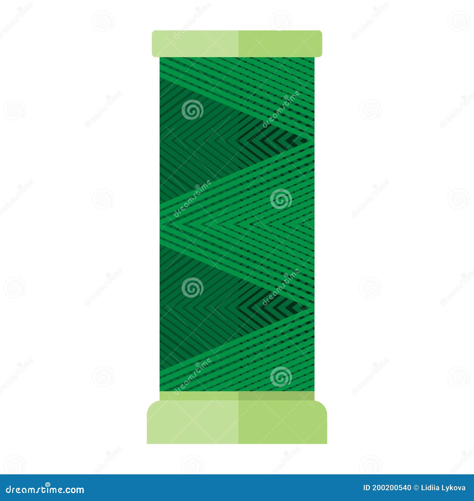 Spool Threads Color Green Isolated on White Background. Bobbin for ...
