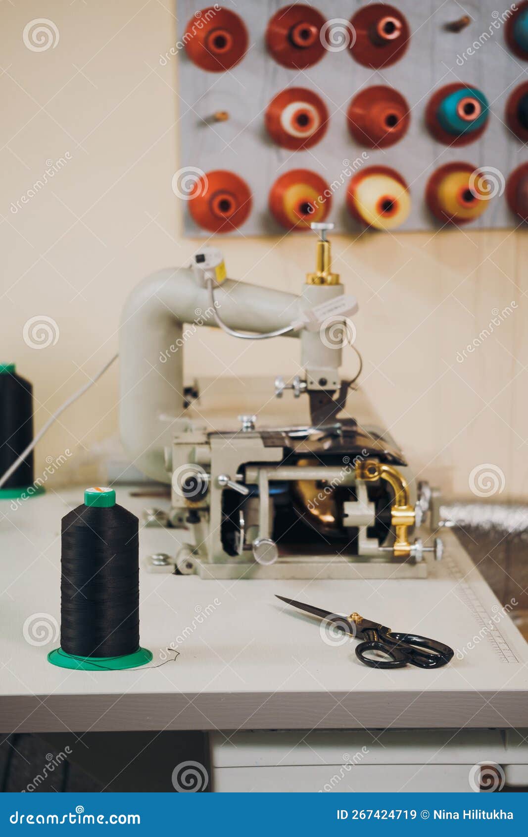 Spool of Threads. Colourful Thread Spools Hanging on the Wall Stock ...