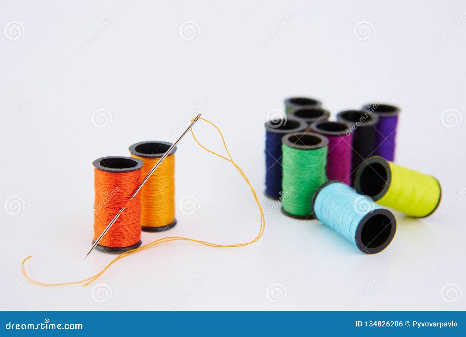 A spool of threads stock photo. Image of cloth, threads - 134826206