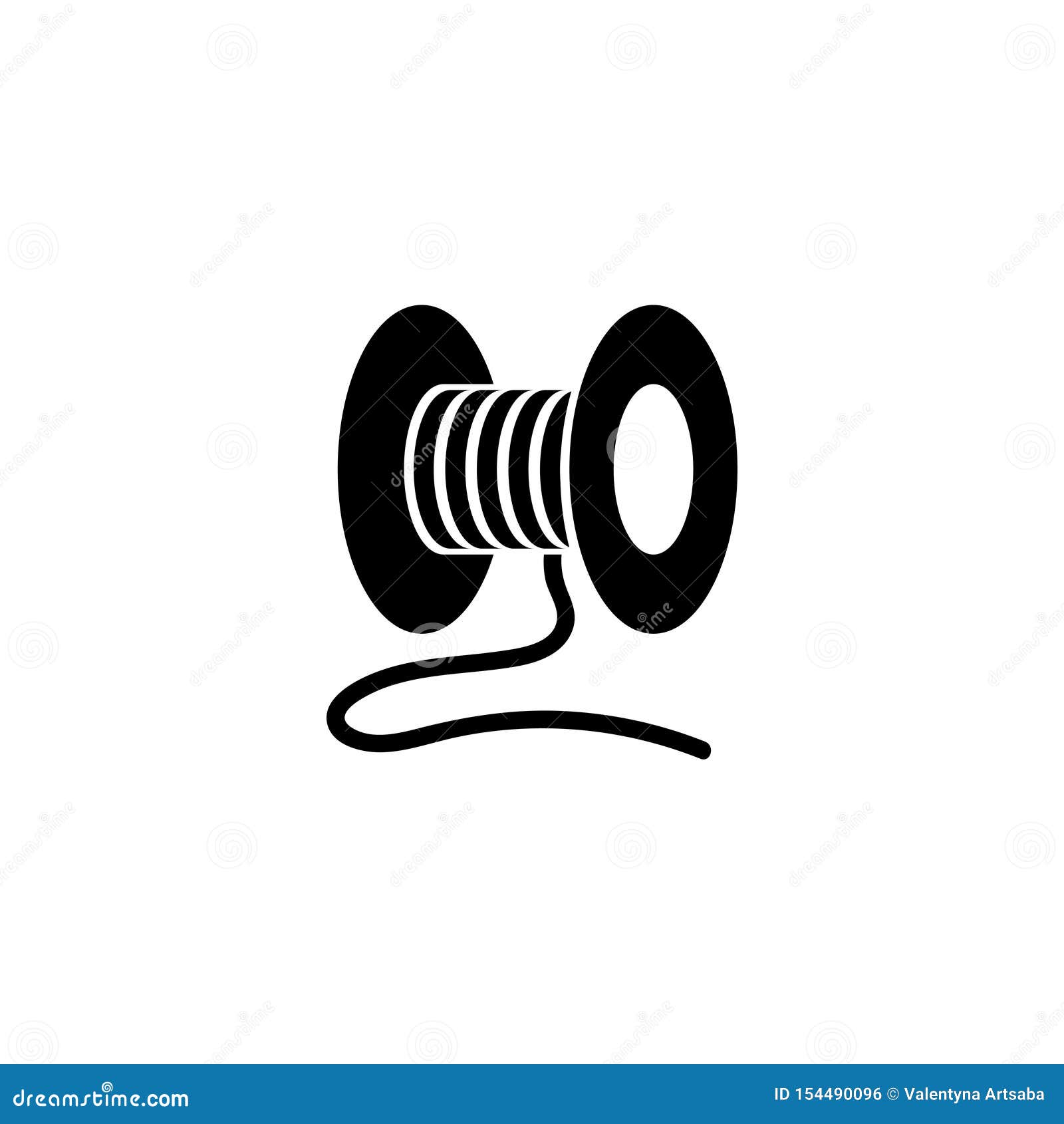 Spool Of Threads Sewing Flat Vector Icon Stock Illustration