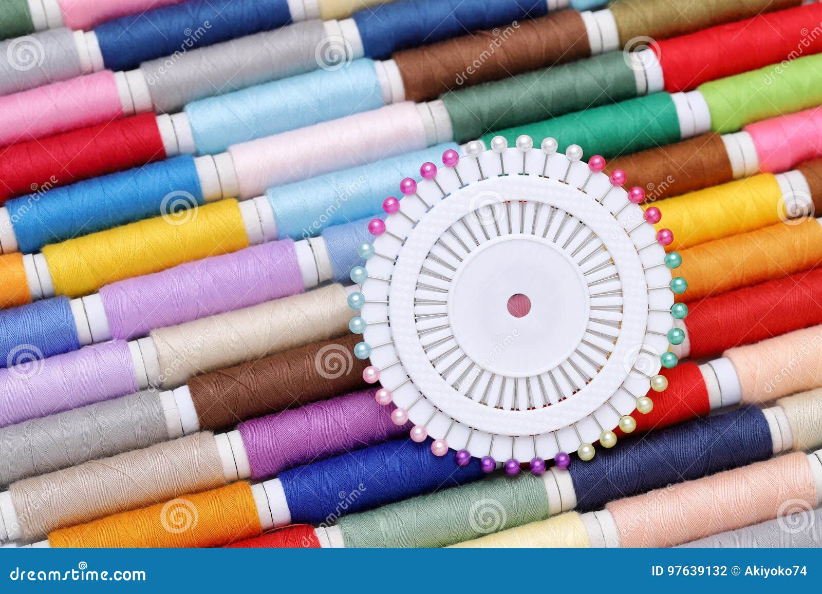 Spool of Threads and Sewing Needle Stock Photo - Image of craft, needle ...