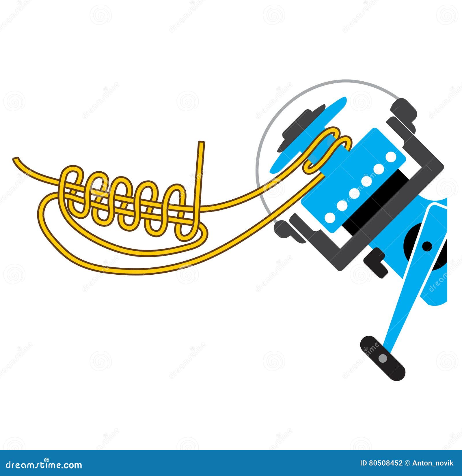 Spool Uni Knot for Spinning Reel Vector Diagram Stock Vector ...