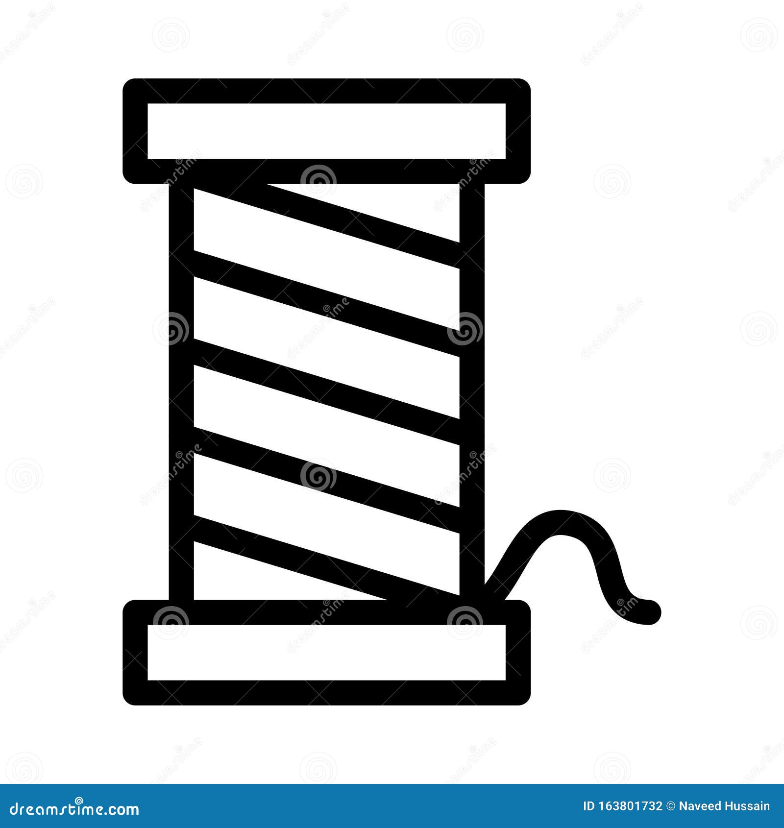 Spool Vector Thin Line Icon Stock Vector - Illustration of reel ...