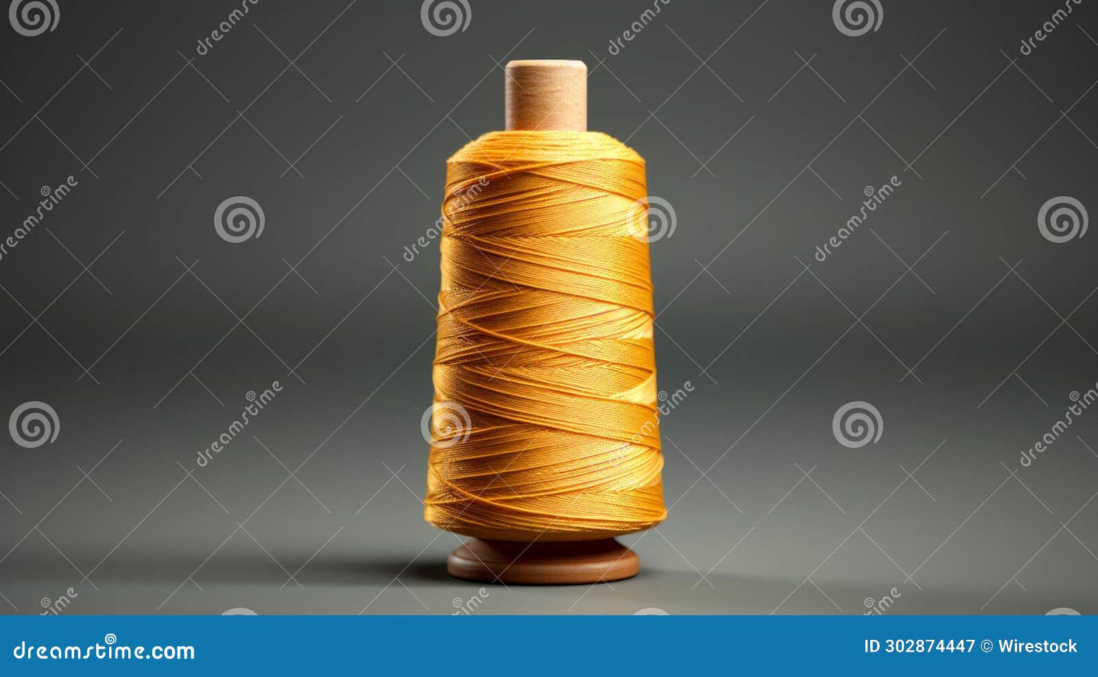 Spool of Vividly Orange Thread Set Against a Cool Grey Background, AI ...