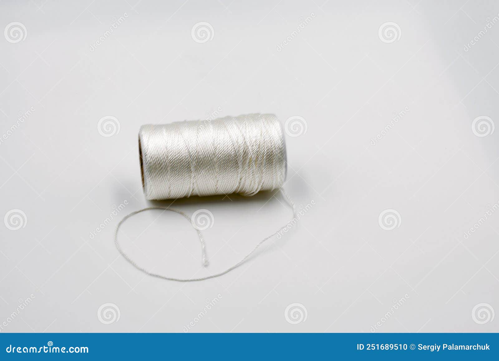 Spool of White Thread Closeup Stock Photo - Image of cotton, embroidery ...