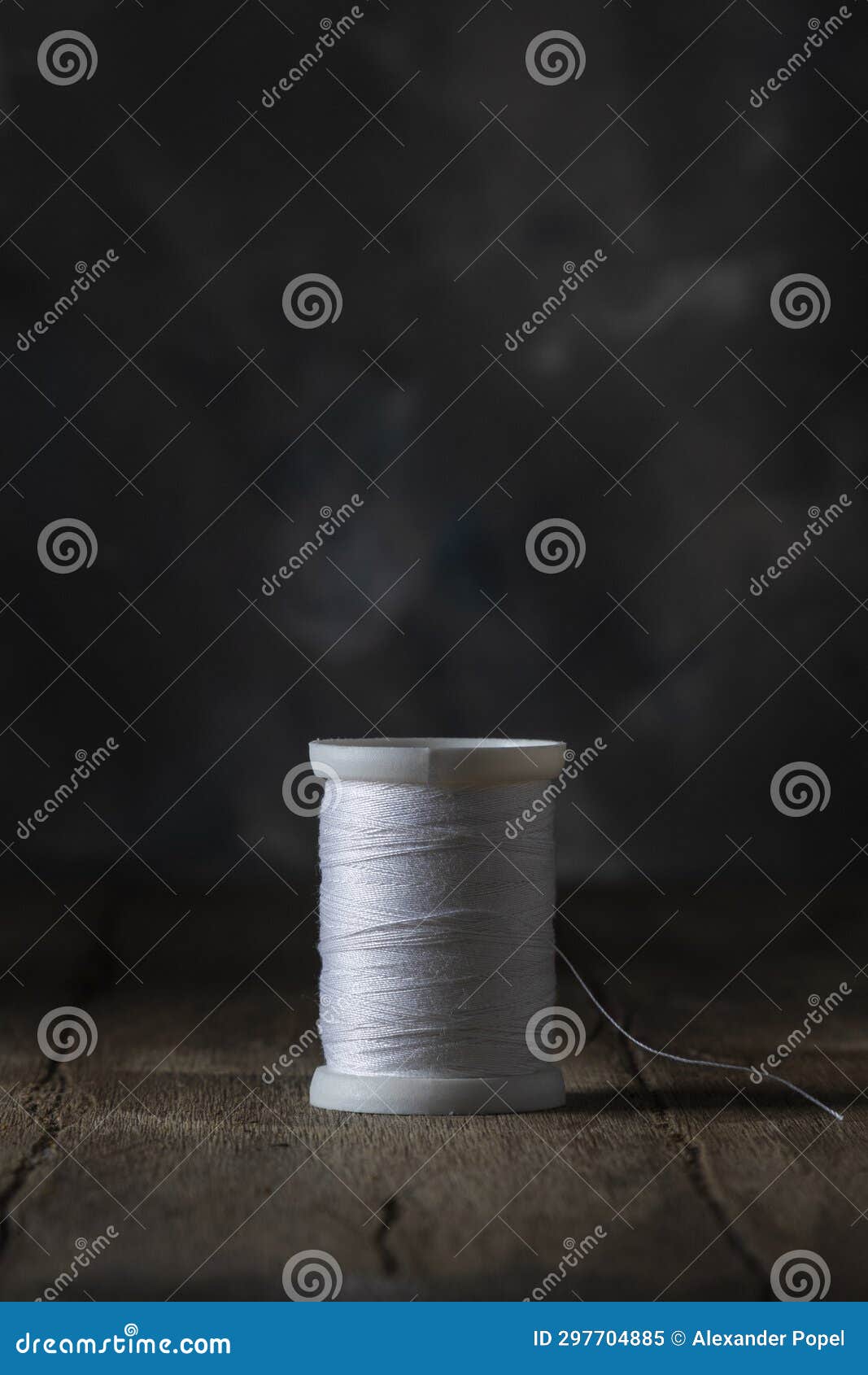 Spool of White Thread on a Wooden Table Stock Image - Image of wood ...