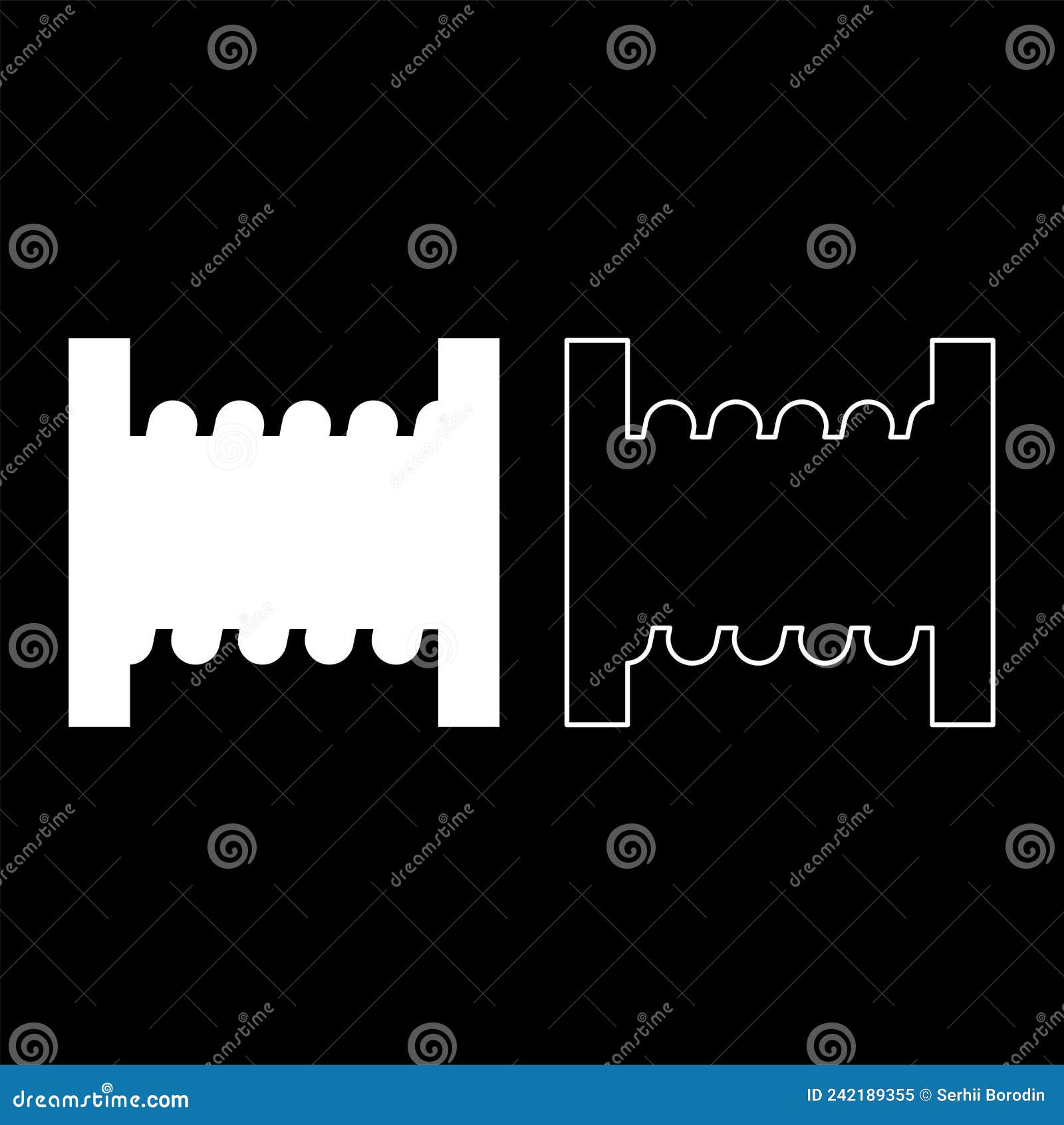 Spool Wire Cable Coil Reel Cord Set Icon White Color Vector ...