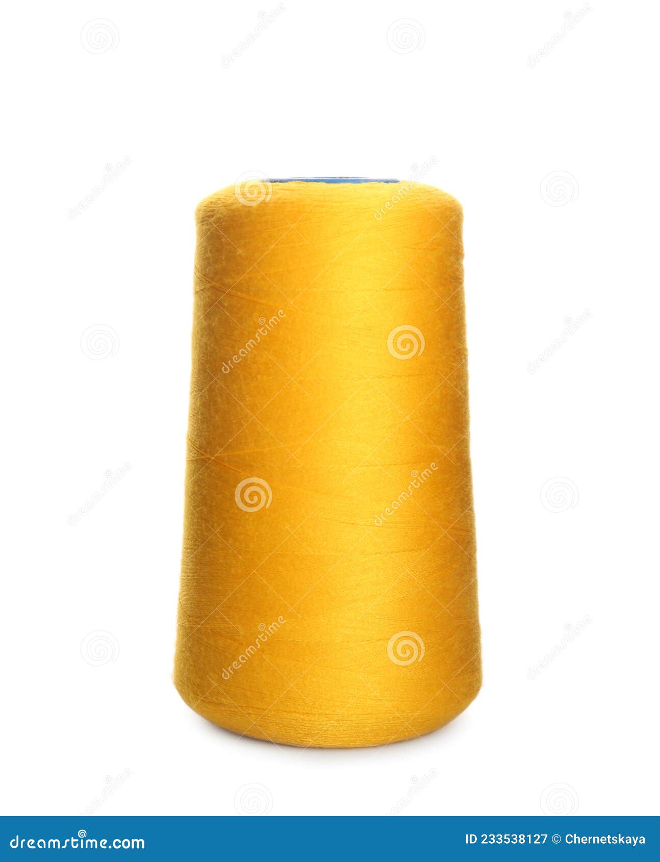 Spool of Yellow Sewing Thread Isolated on White Stock Image - Image of ...