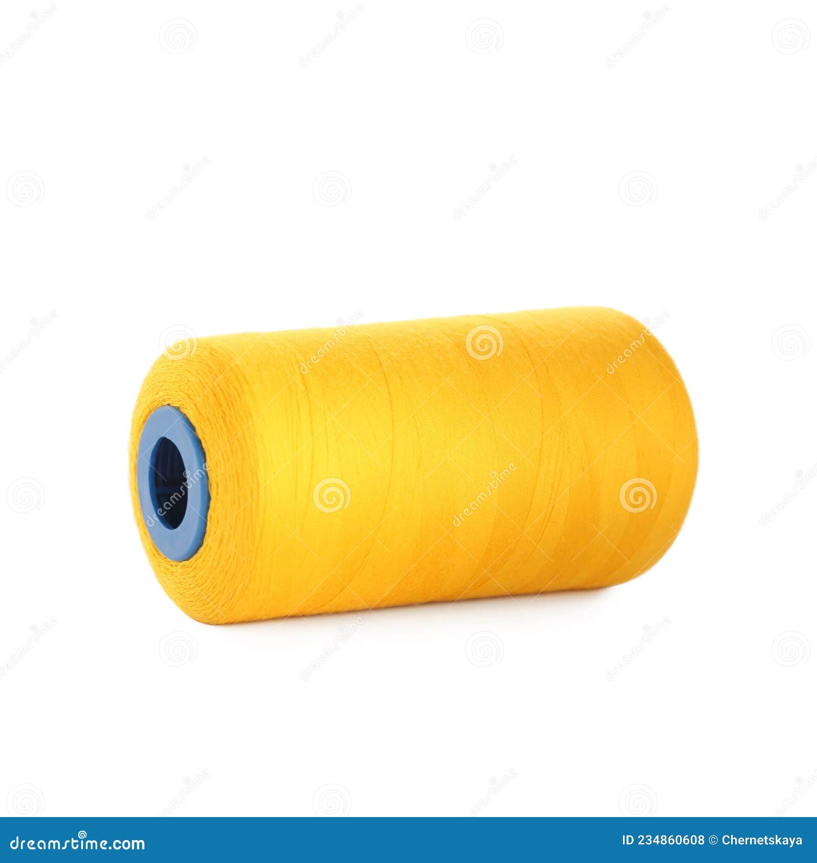 Spool of Yellow Sewing Thread Isolated on White Stock Photo - Image of ...