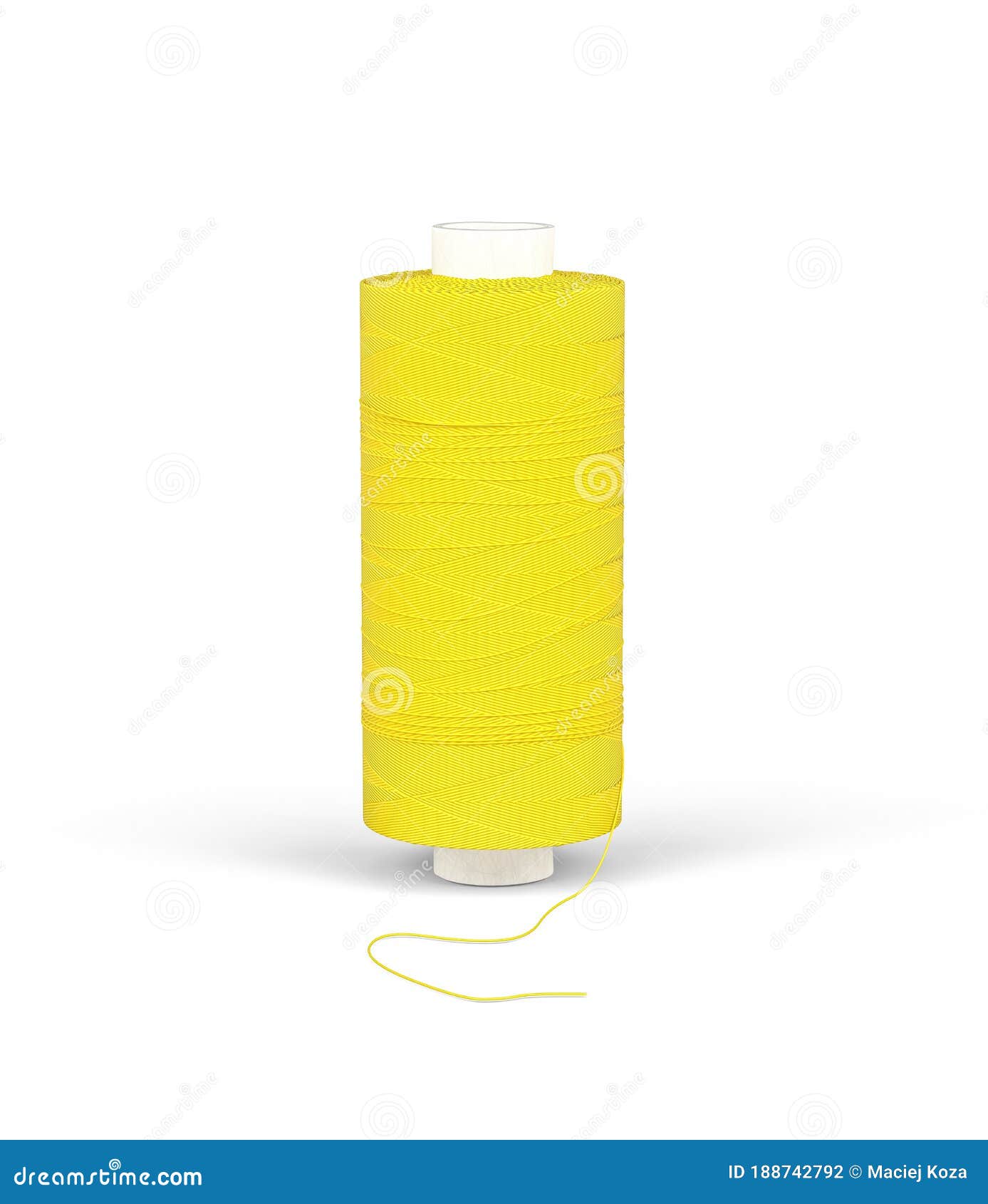 Spool of yellow thread stock illustration. Illustration of colors ...