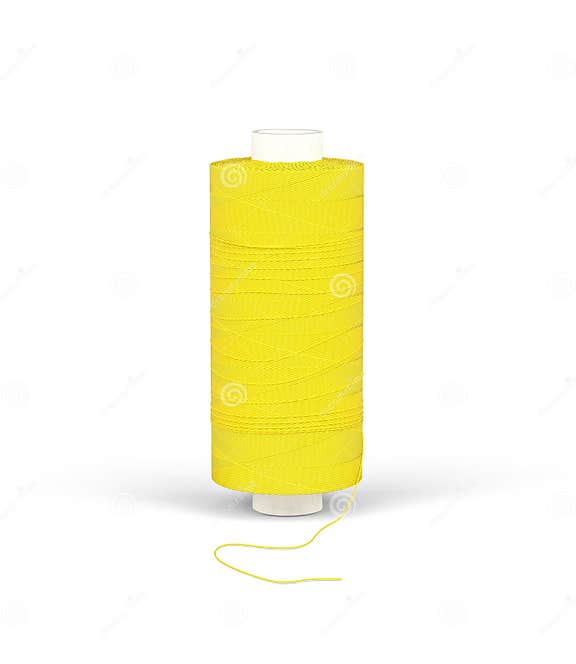 Spool of yellow thread stock illustration. Illustration of colors ...