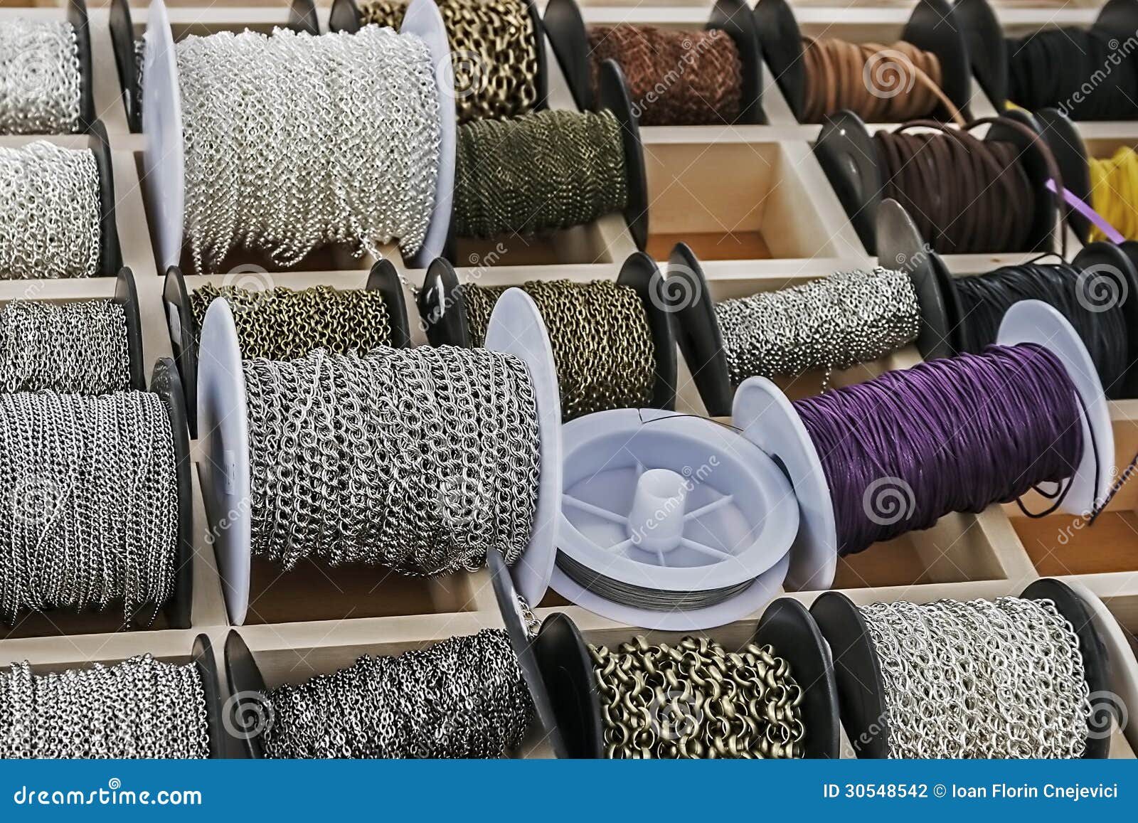 Spools with Chains and Colored Ribbons 3 Stock Photo - Image of pattern ...