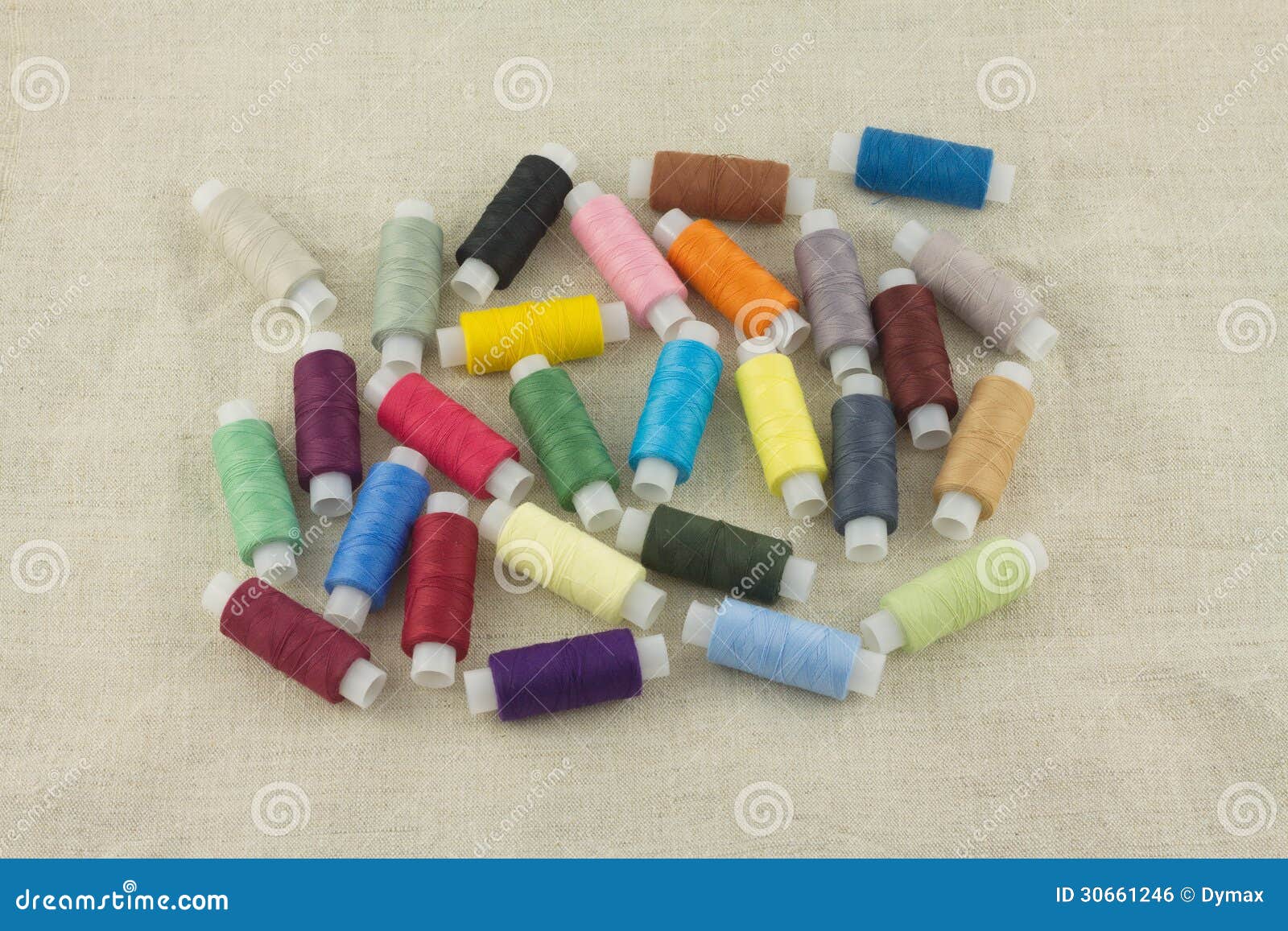 Spools with Color Threads Close Up Stock Photo - Image of blue, threads ...