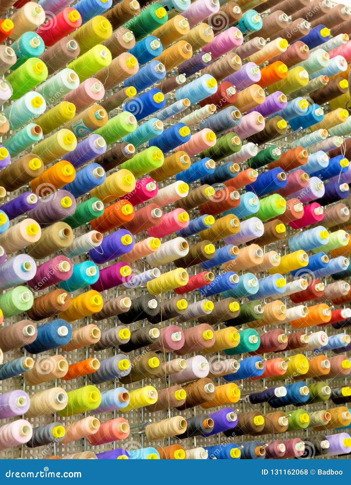 Spools with Colorful Sewing Threads Stock Photo - Image of background ...