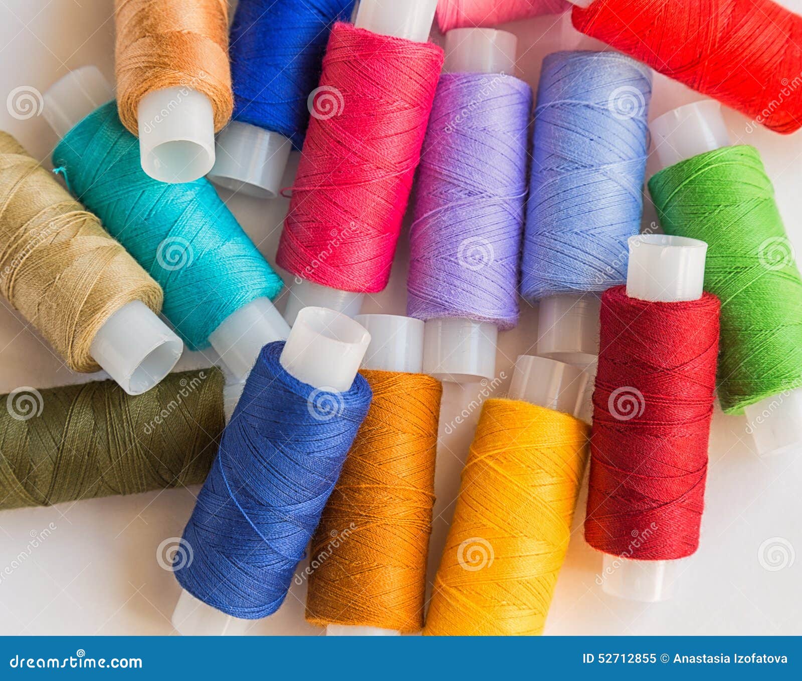 Spools of colorful thread stock image. Image of blue - 52712855