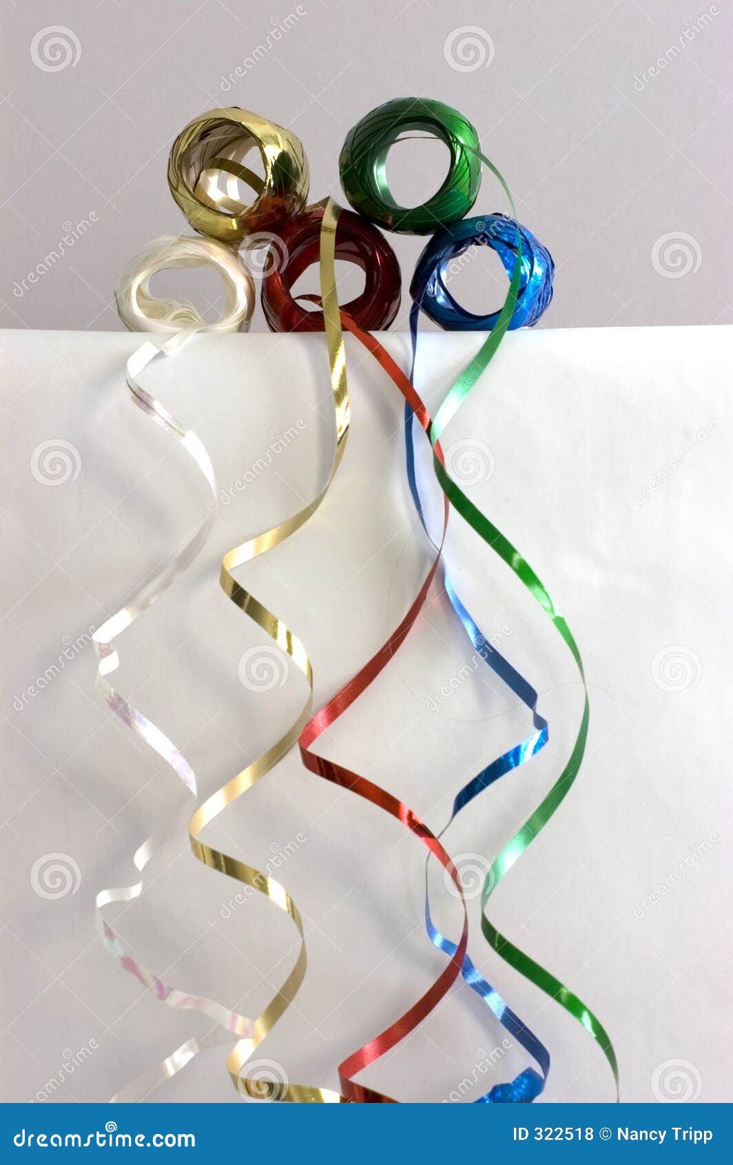 Spools of curly ribbon stock photo. Image of wrap, seasonal - 322518