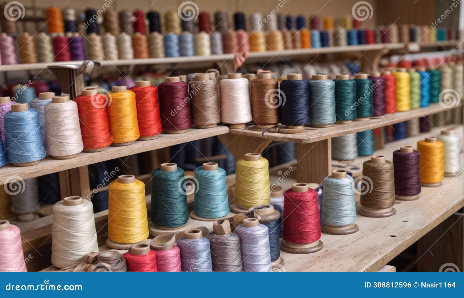 Spools of Different Color Thread Showcases the Extensive Range of ...