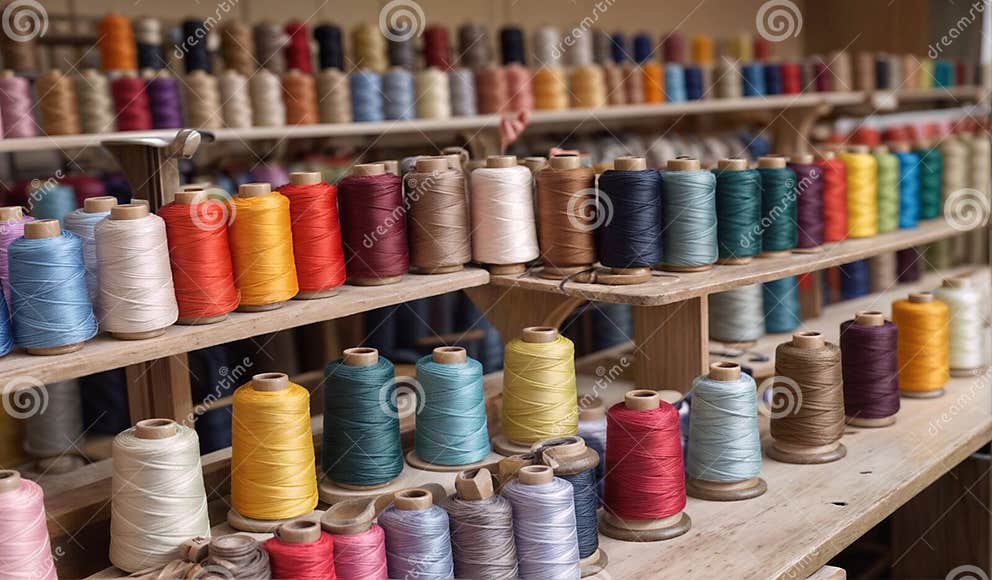 Spools of Different Color Thread Showcases the Extensive Range of ...