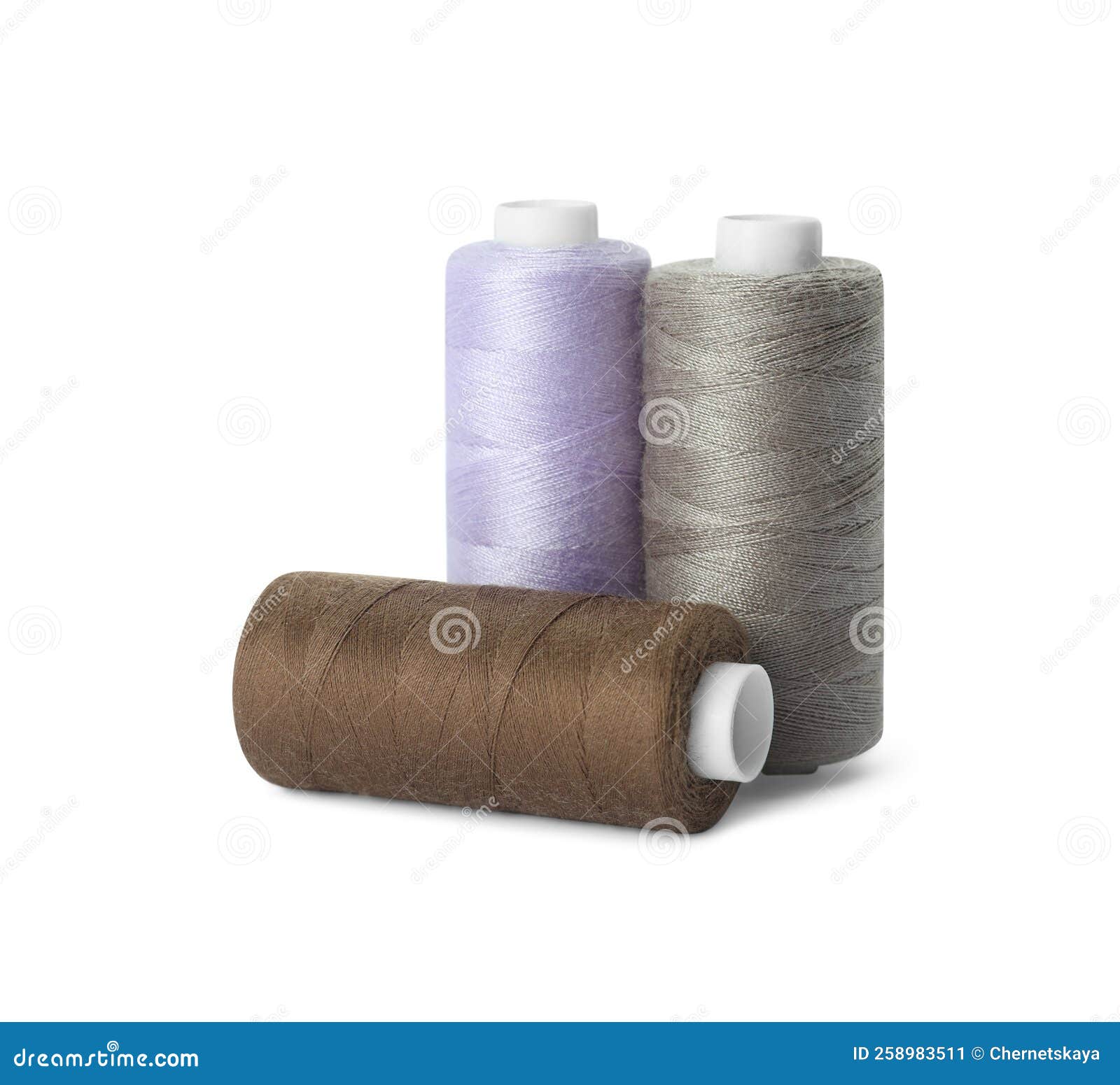 Spools of Different Sewing Threads Isolated on White Stock Image ...