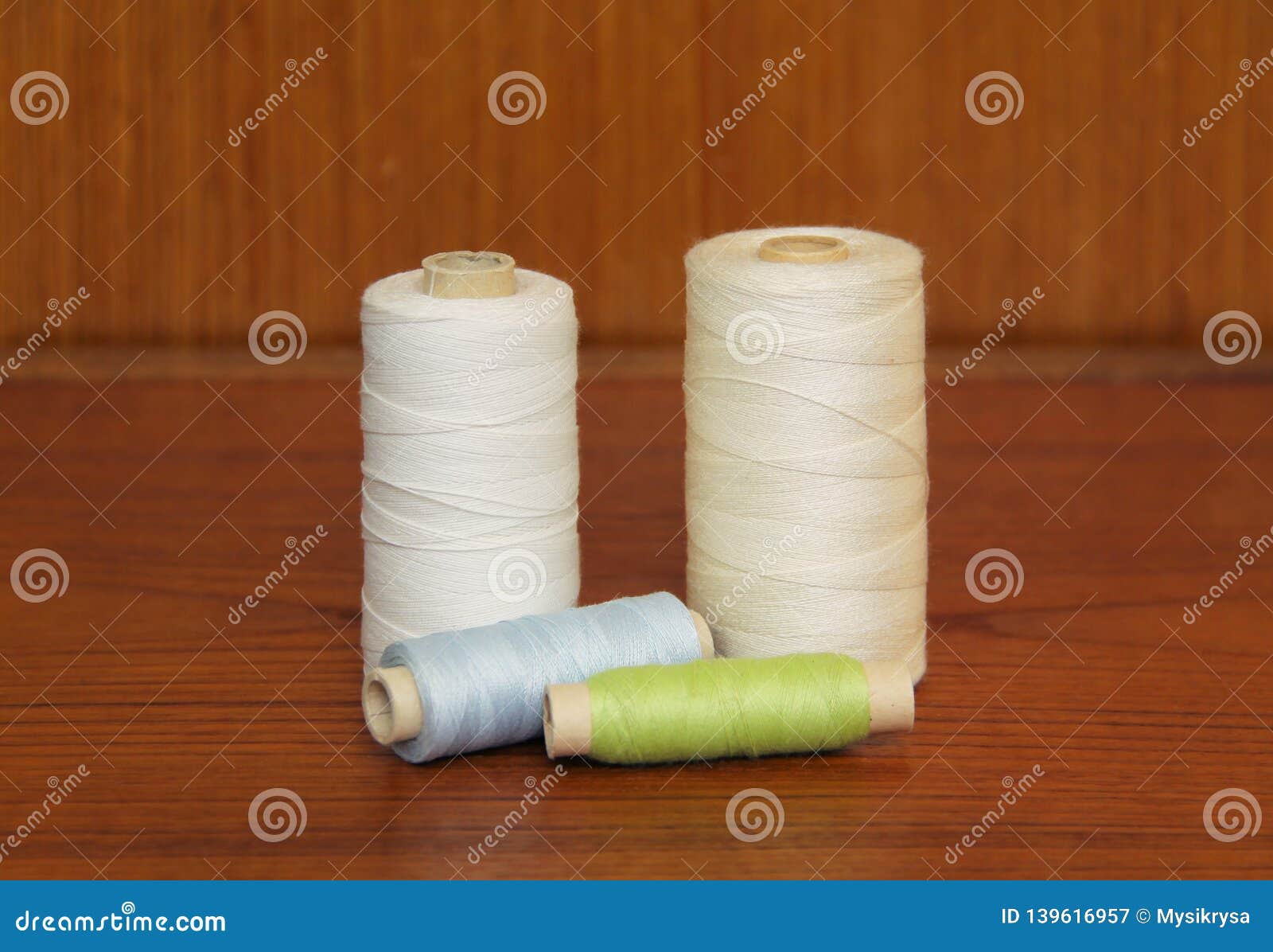 Threads on spools stock image. Image of reels, needle - 139616957
