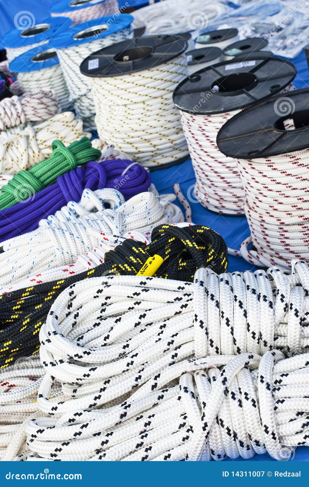 Spools and lengths of rope stock image. Image of rigging - 14311007