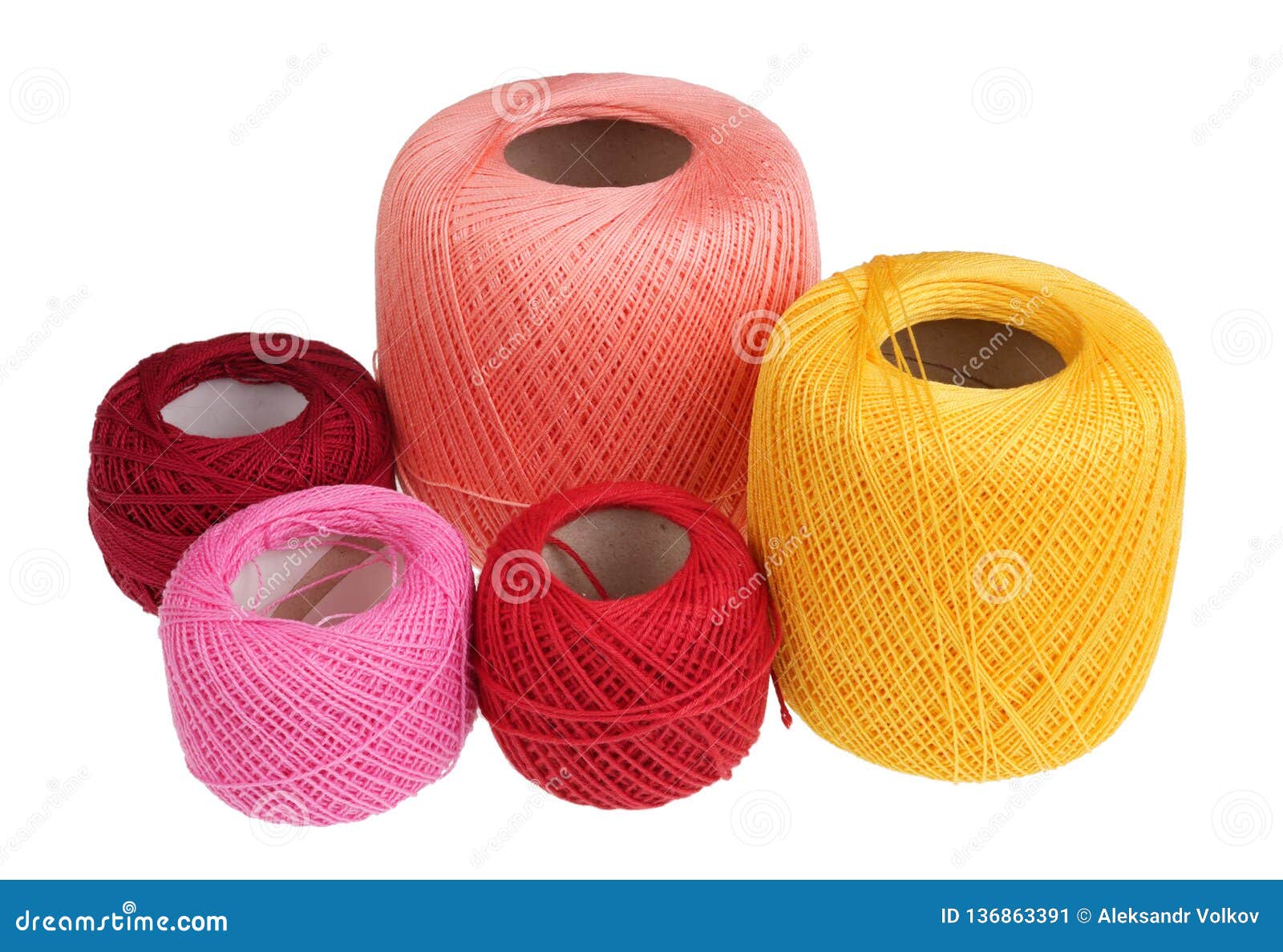 Spools of Multi-colored Cotton Threads for Needlework Isolated Stock ...