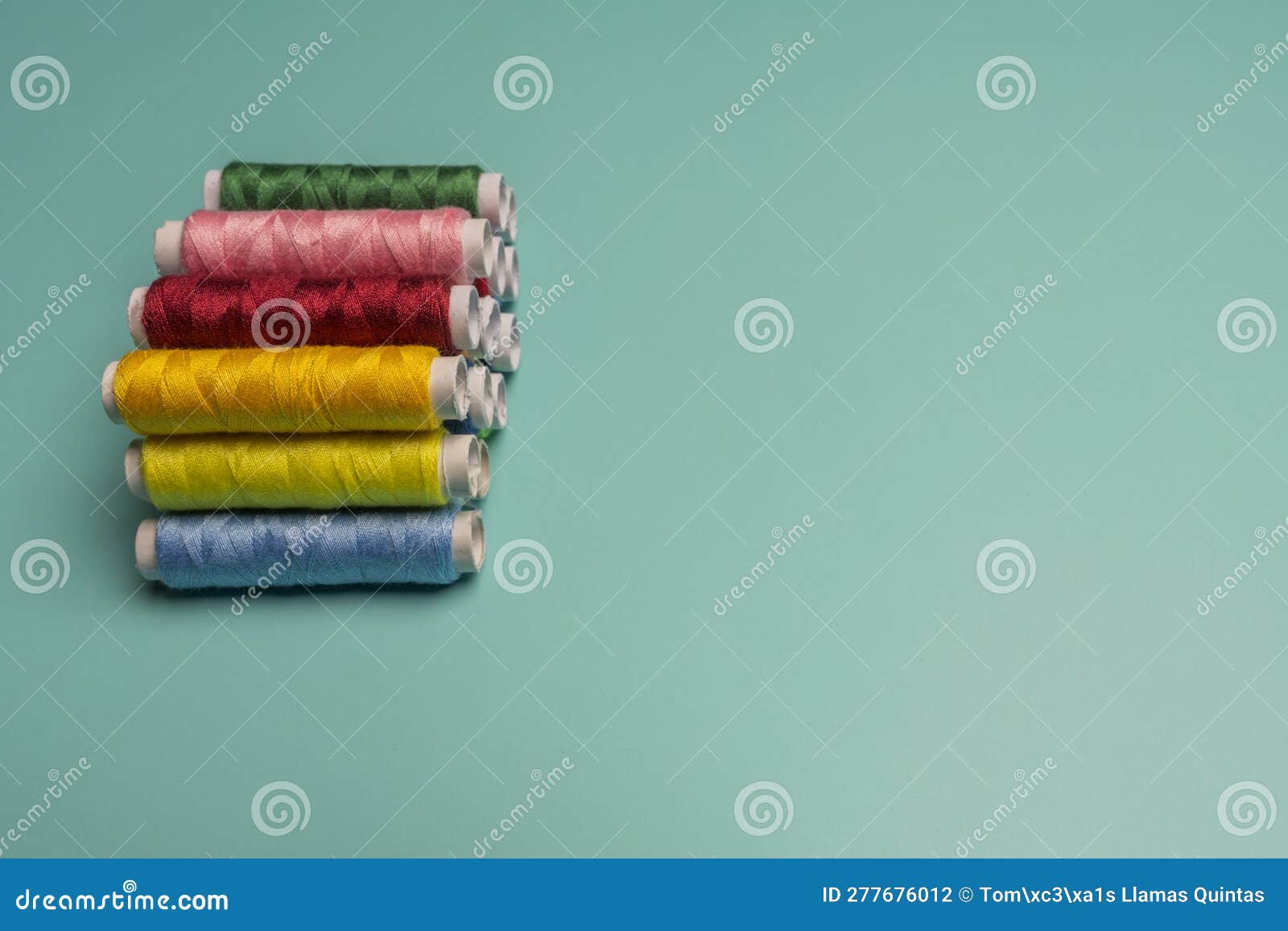 Spools of Multi Colored Sewing Thread Stacked Stock Photo - Image of ...