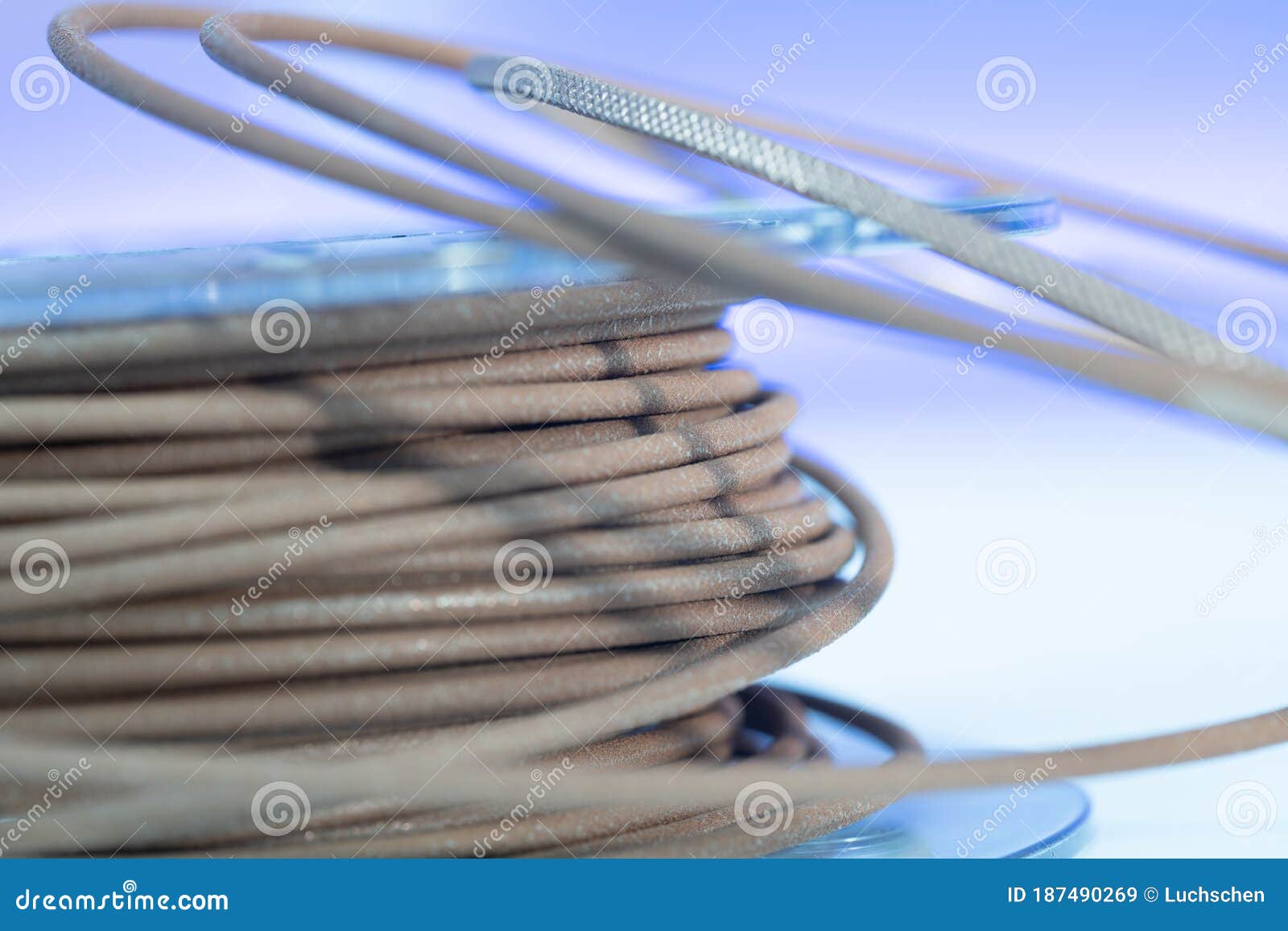 Spools of Plastic Filaments for 3D Printer Stock Image - Image of ...