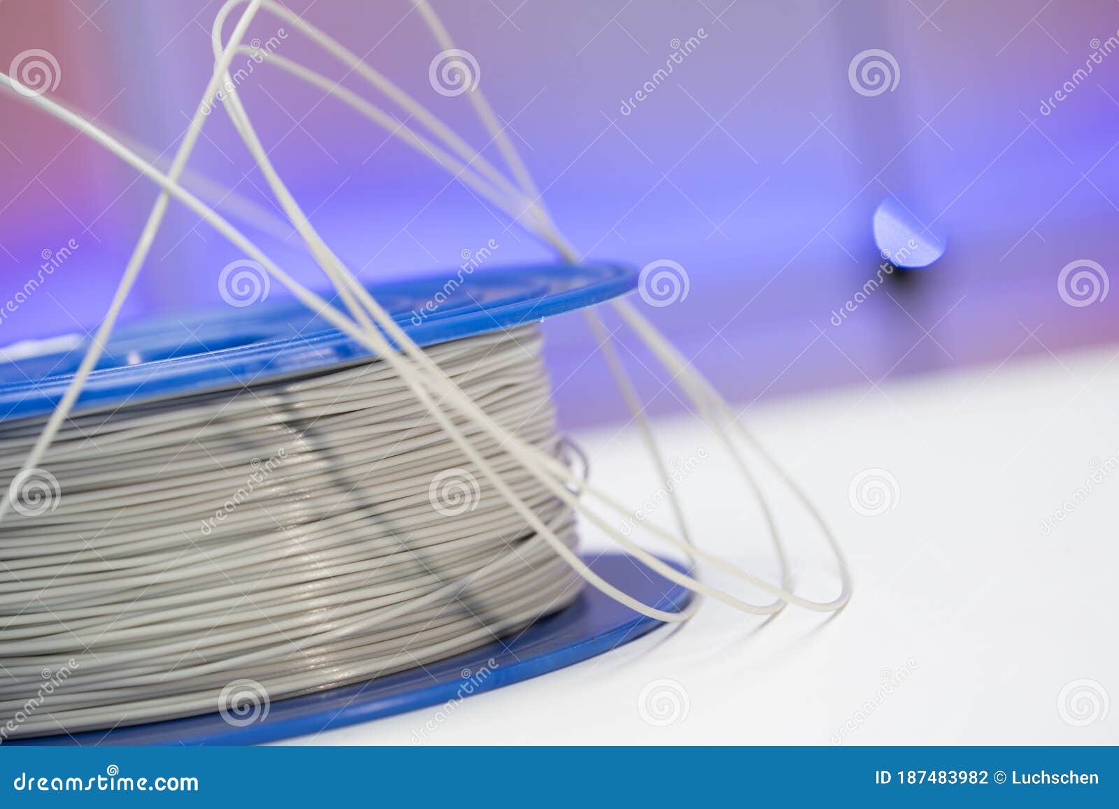 Spools of Plastic Filaments for 3D Printer Stock Photo - Image of ...